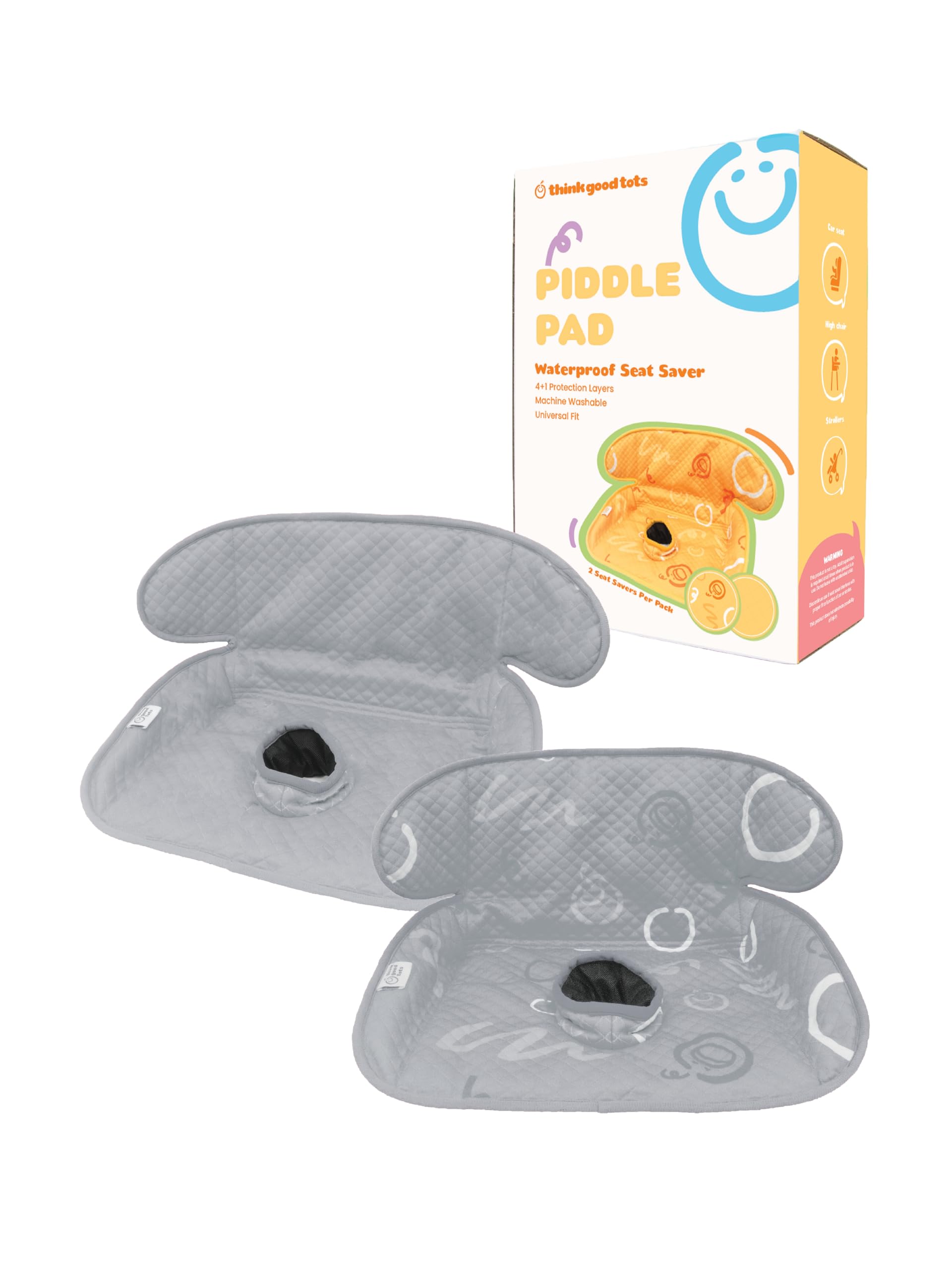 Amazon.com: THINK GOOD TOTS Grey Piddle Pad: Waterproof Car Seat ...