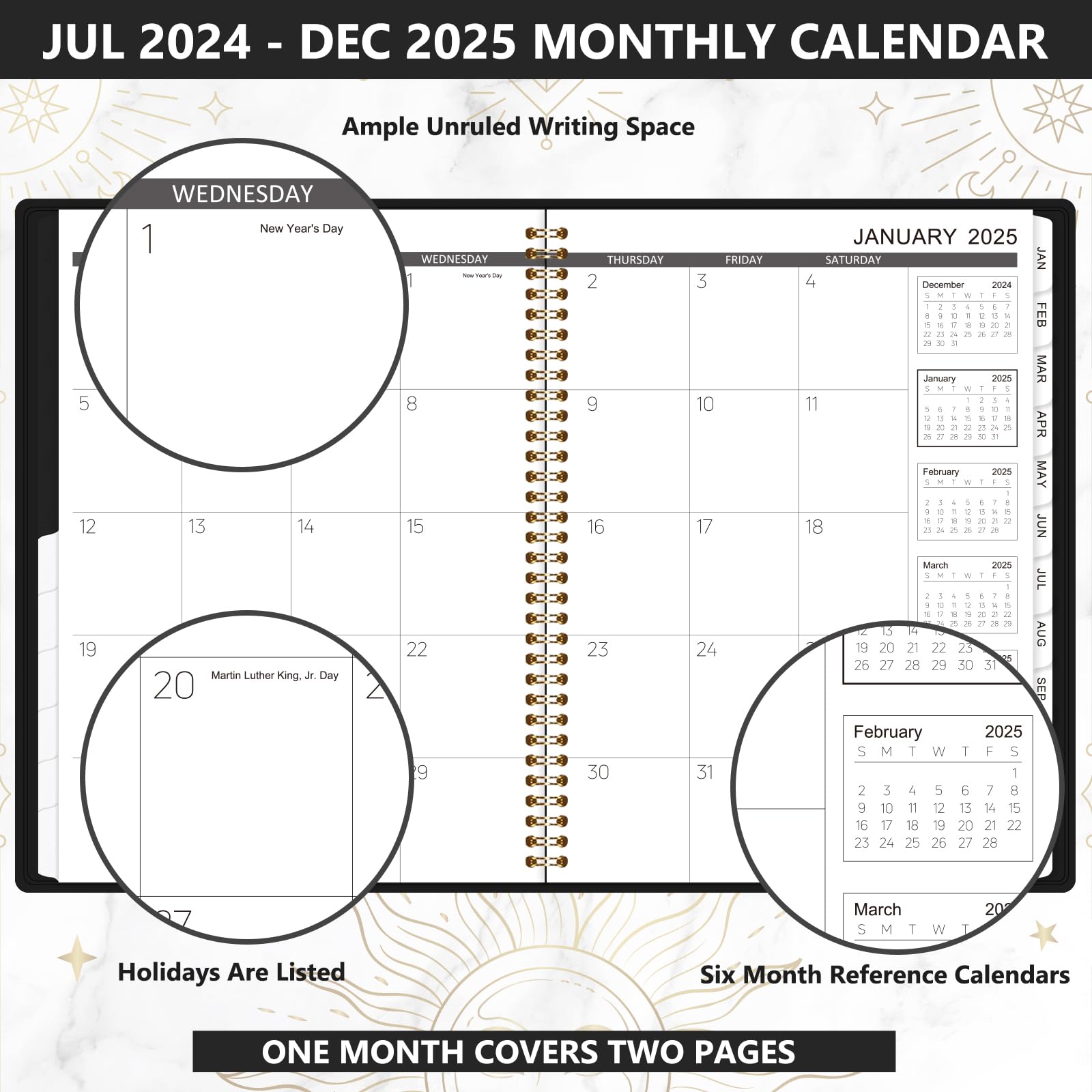 Snapklik.com : Artfan Monthly Planner 2024-2025 - 18-Month Planner From ...