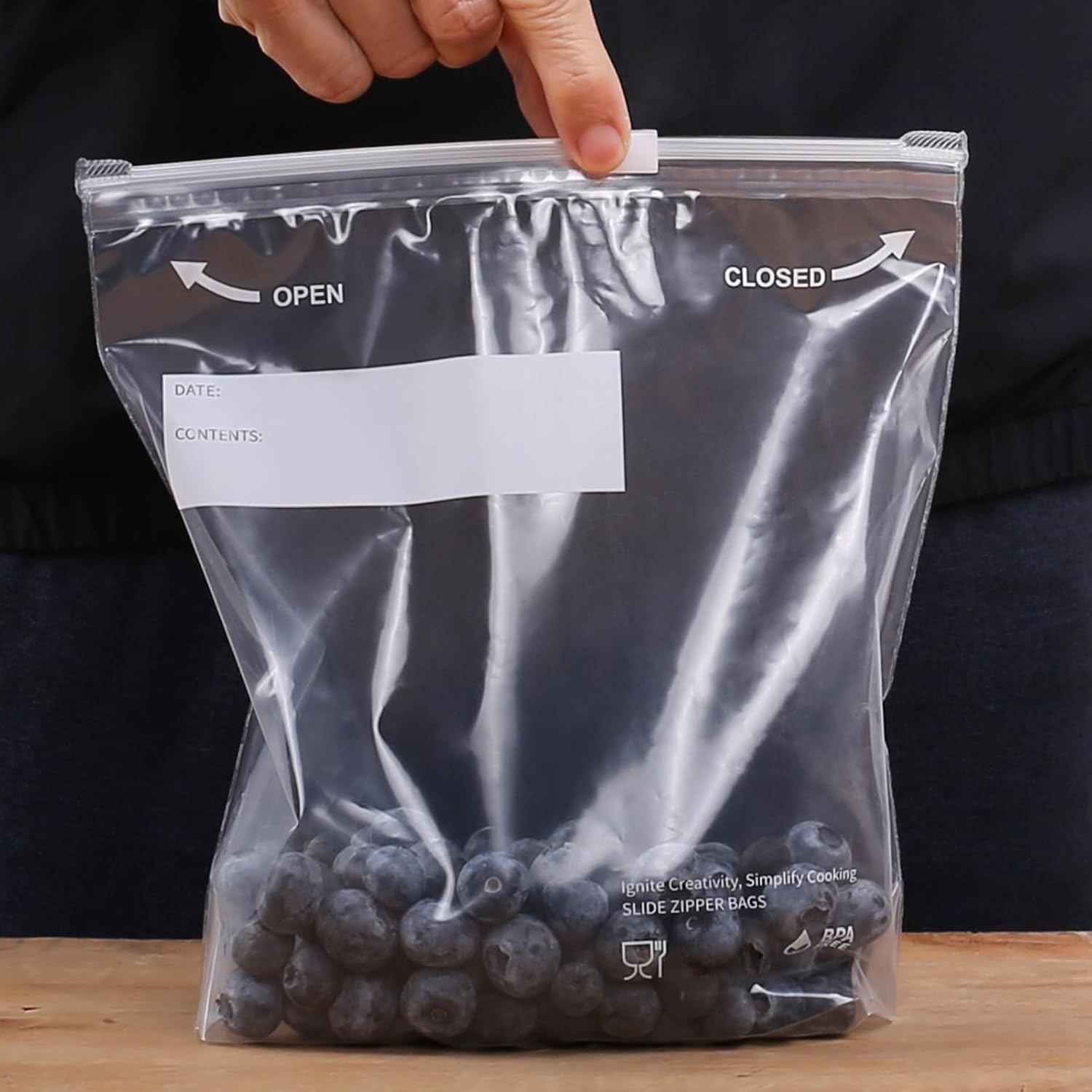 Amazon.com: Slider Zipper Storage Bags Clear Sandwich Bags, Reusable ...