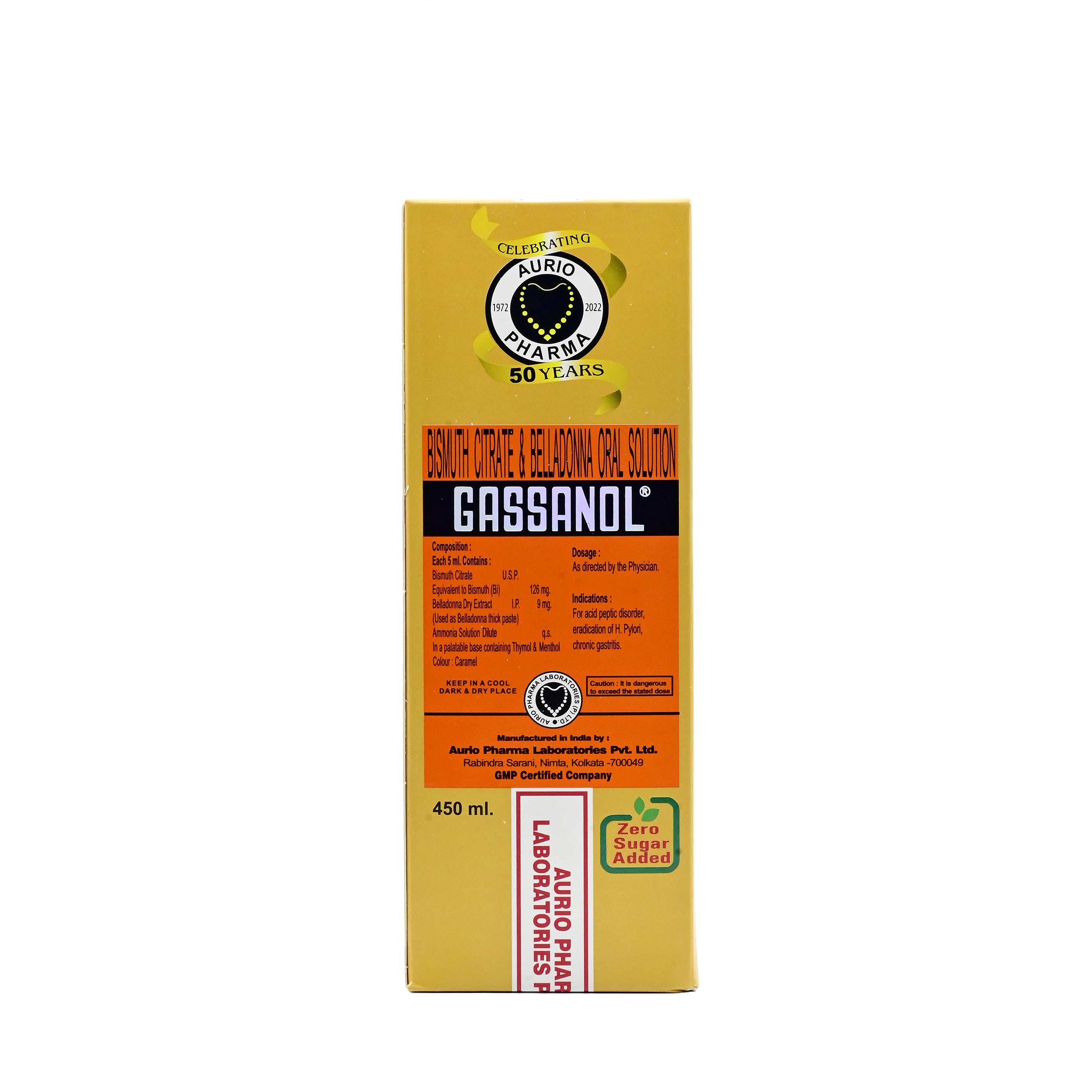 Buy Aurio Pharma Gassanol Oral Solution Syrup, 450 Ml - Syrup Online at ...