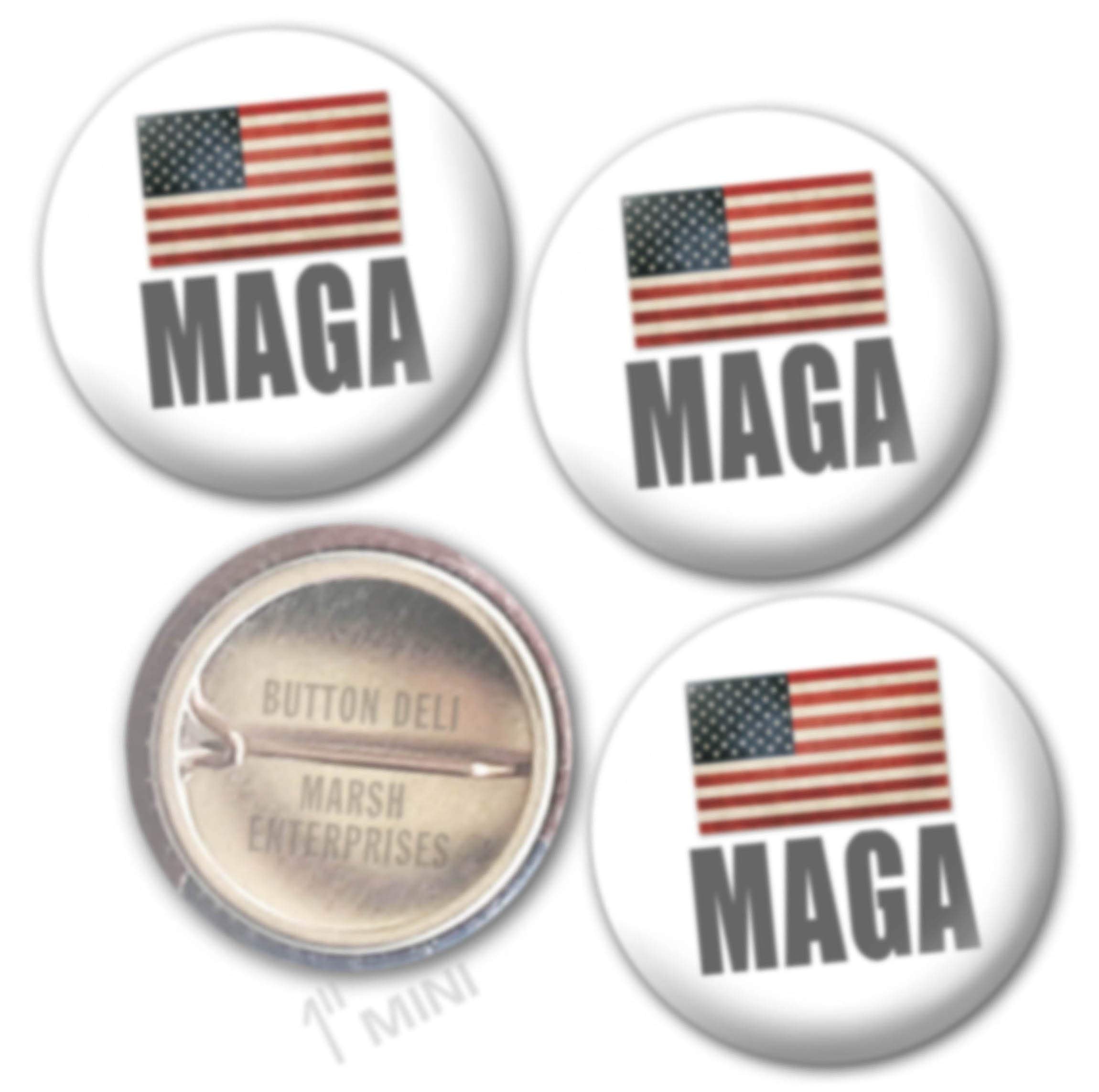 Amazon.com: Trump 2024 Buttons - Donald MAGA with Flag - Set of 3 Mini ...