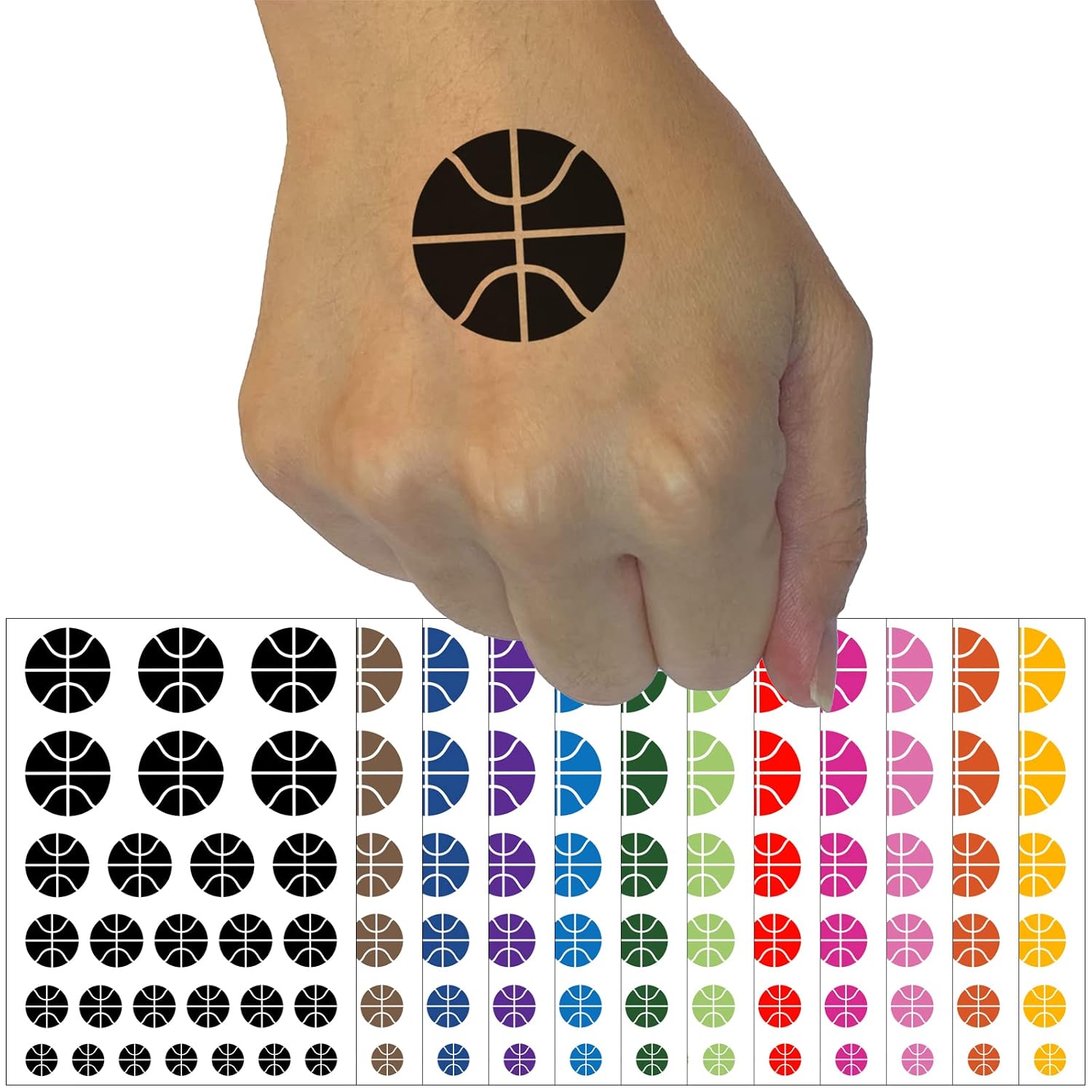 Amazon.com : Basketball Sports Ball Temporary Tattoo Water Resistant ...