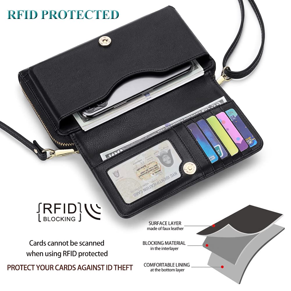 Peacocktion Women Wallet Purse Credit Card Holder with RFID, Large ...