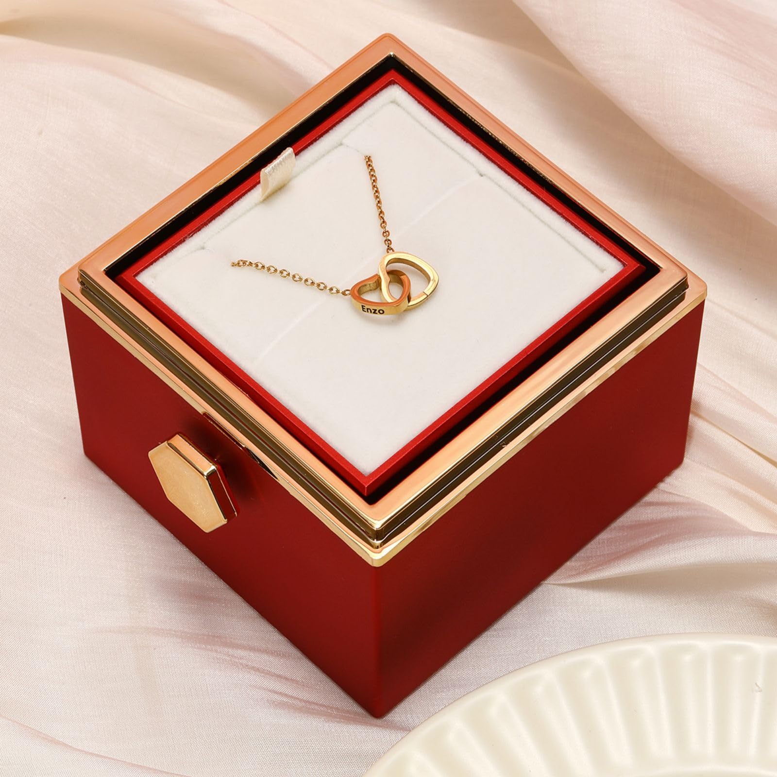 Jewellery Box Exquisite Preserved Rose Flower Box with Portable Gift ...