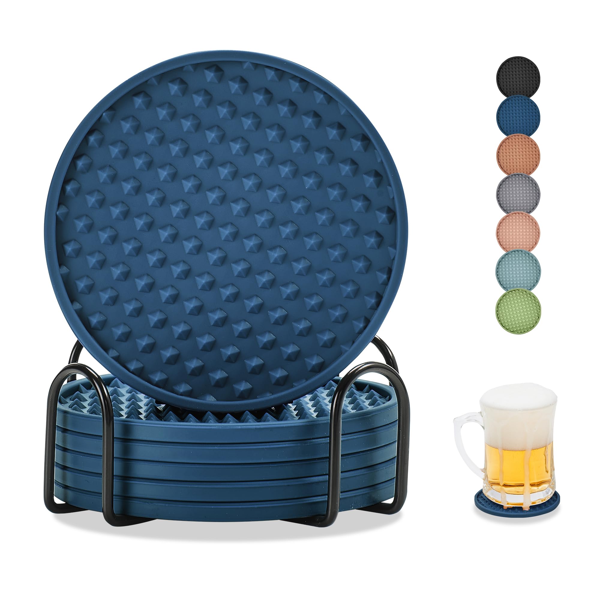 Amazon.com: ButterMelt Coasters for Drinks, Silicone Coasters Set of 6 ...