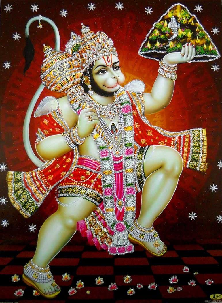 Amazon.com: Crafts of India Flying Lord Hanuman Carrying Sanjivani ...