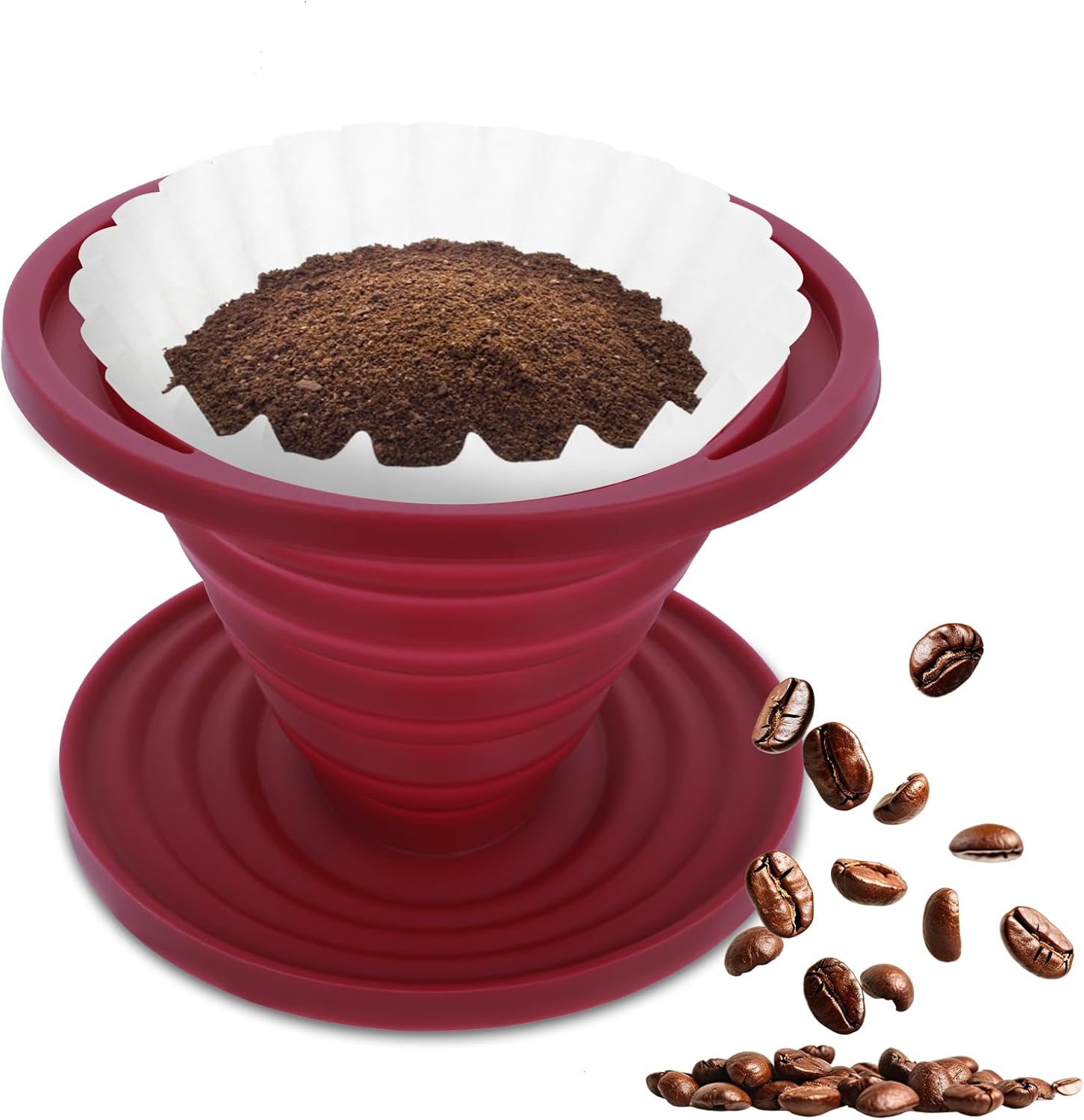 Collapsible Pour Over Coffee Dripper, Reusable Silicone Coffee Filter ...