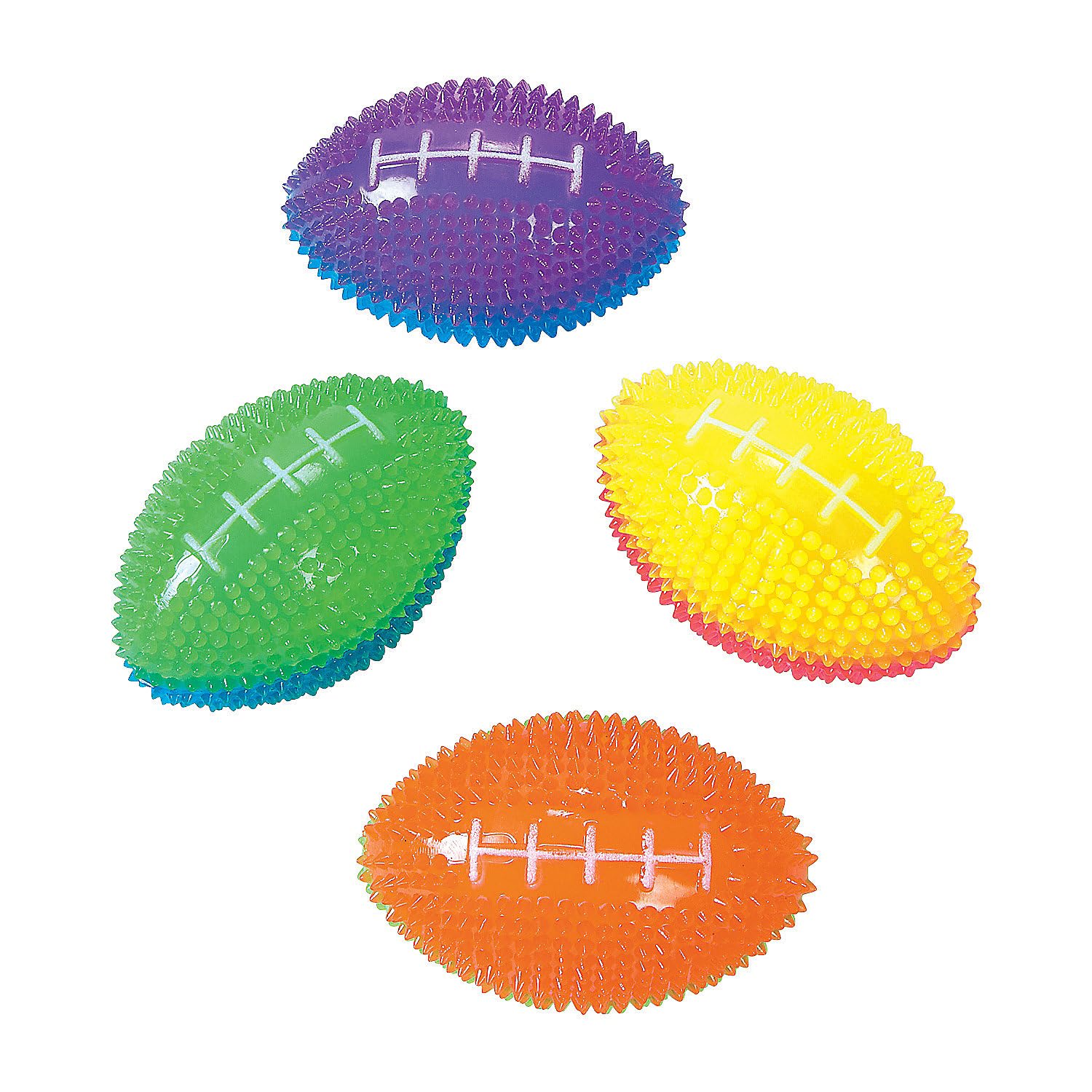 Amazon.com: Light Up Small Footballs - Set of 12 Rubber Squishy Balls ...