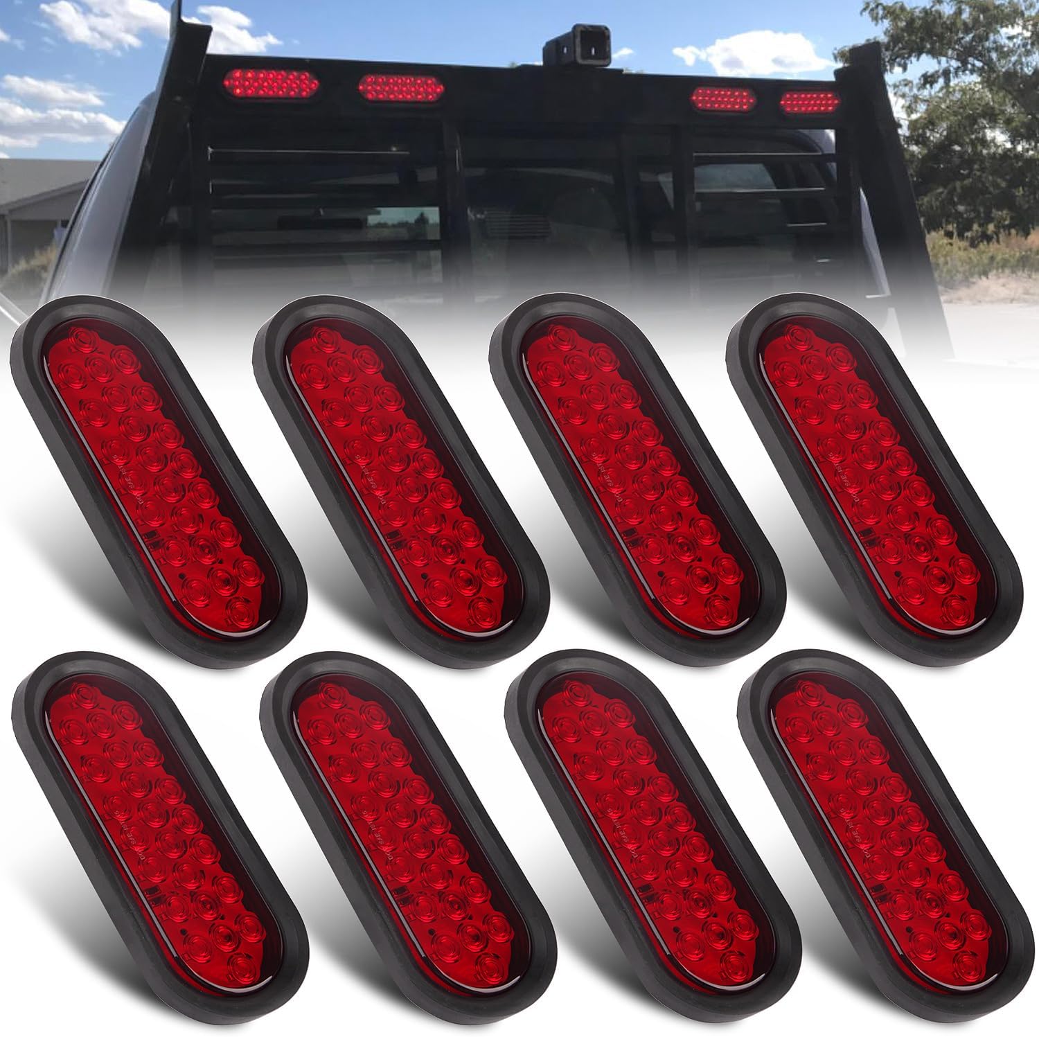 Amazon.com: Konrali 8Pcs 6" Oval LED Trailer Tail Lights, 24-LED 6 Inch ...