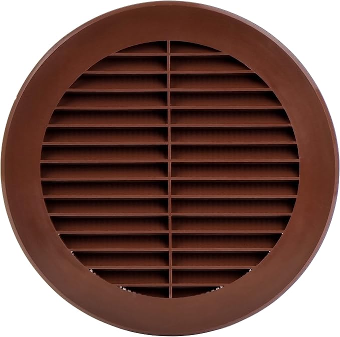 Steinberg14 Brown 150mm Air Vent Cover with Insect Mesh - 6 inch Round ...
