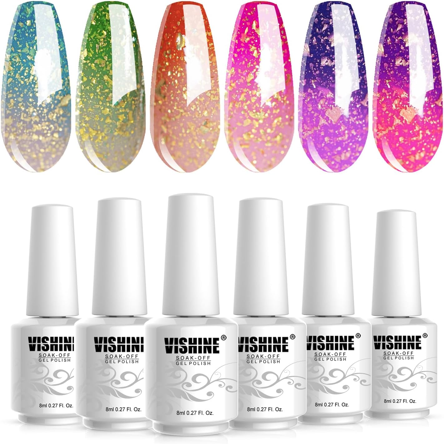 Amazon.com : Vishine Gel Nail Polish Kit 4pcs Soak Off Burgundy Red ...