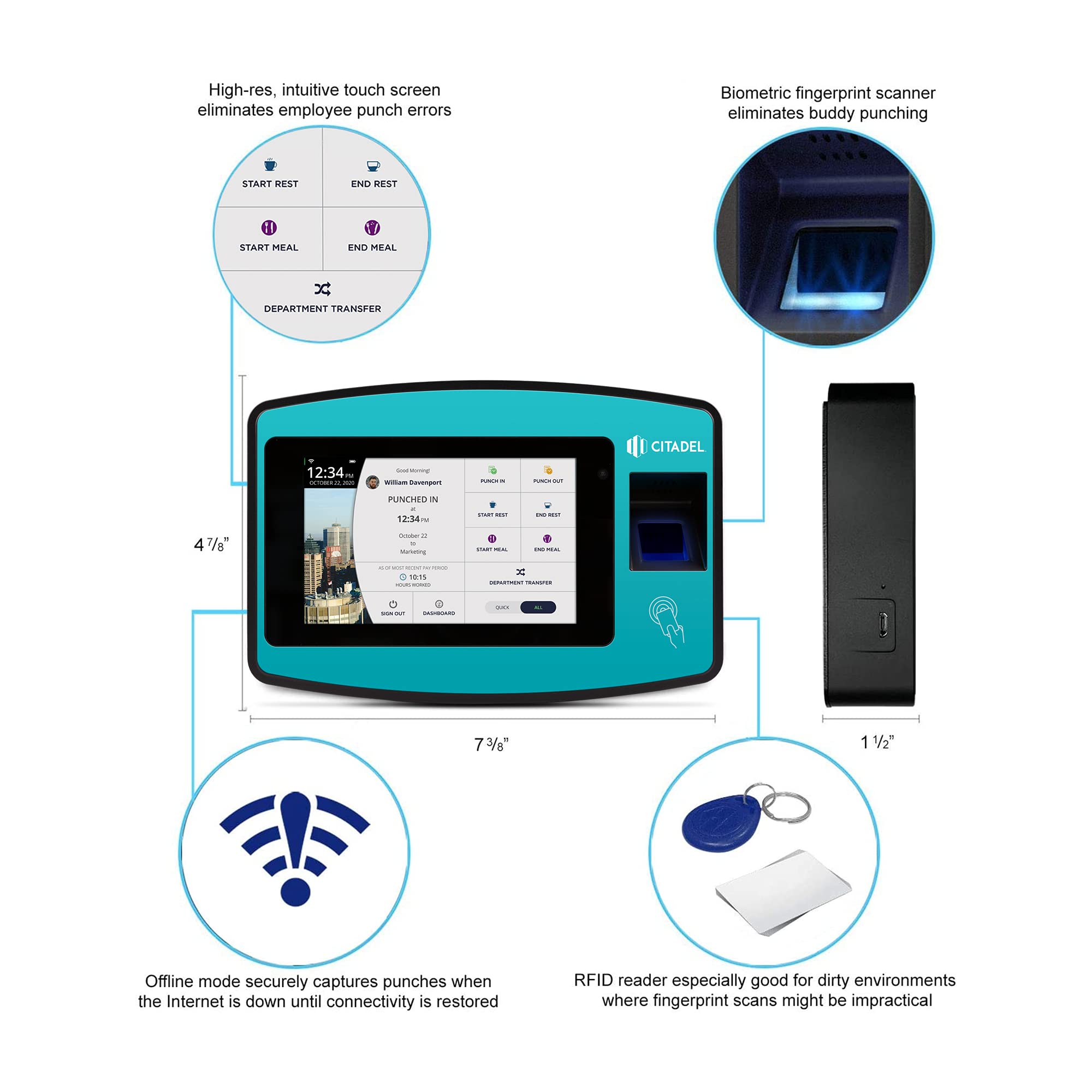 Snapklik.com : Citadel Tablet Time Clock