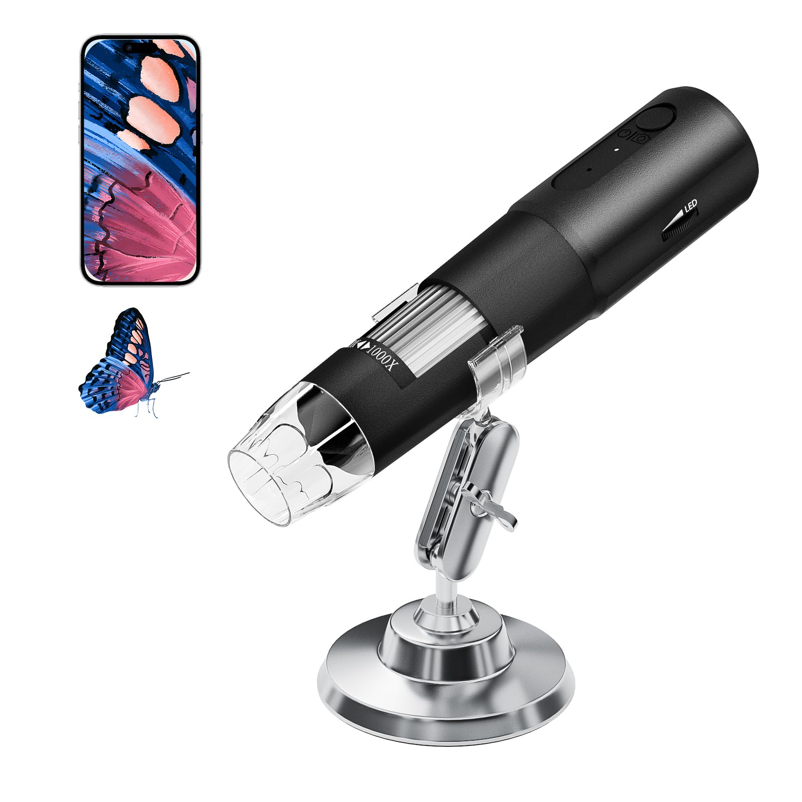 Amazon.com : Wireless Digital Microscope, Qumpot 50X-1000X Magnification WiFi Portable Handheld ...