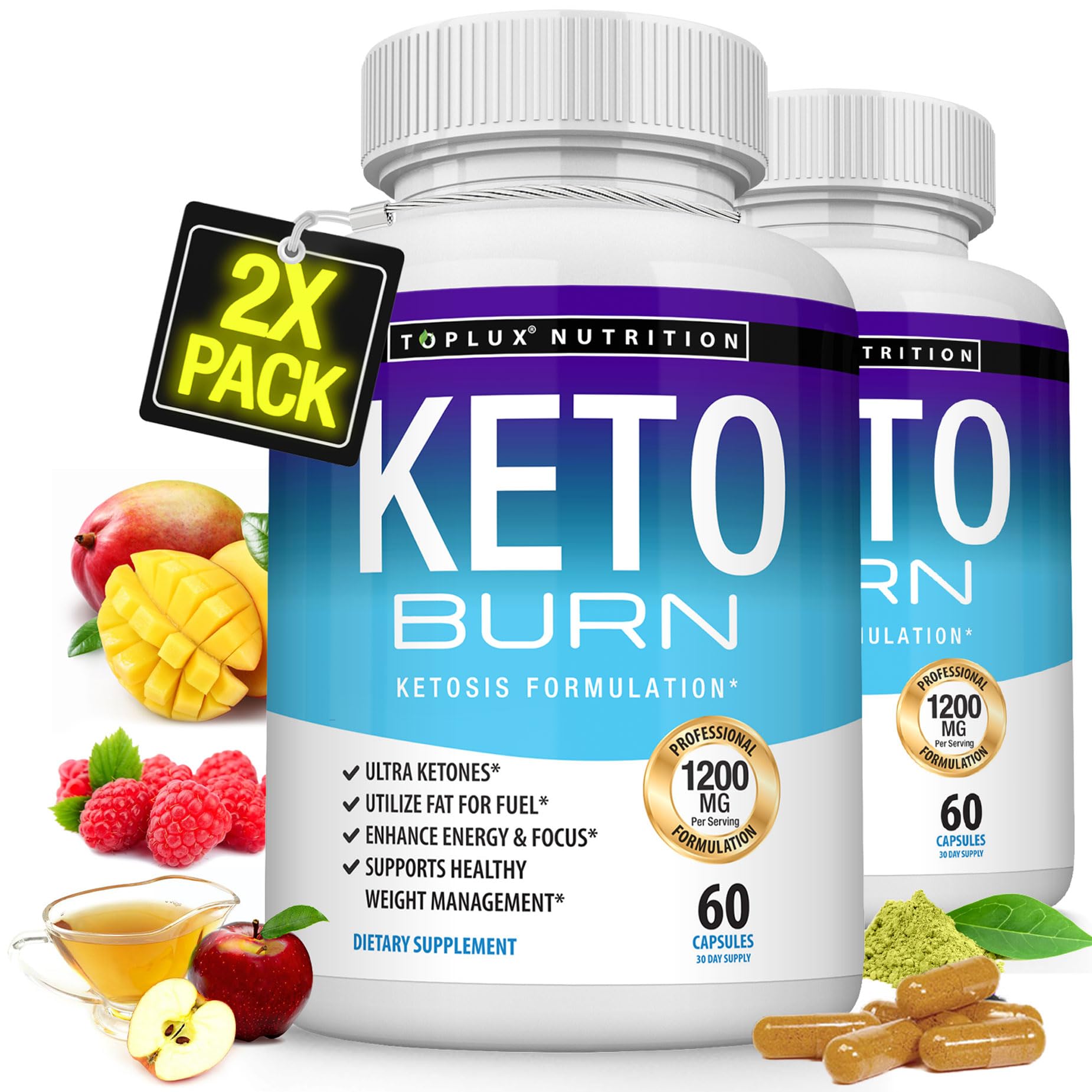 Amazon.com: Keto Burn Pills Ketosis - 1200 Mg Ultra Advanced Natural ...
