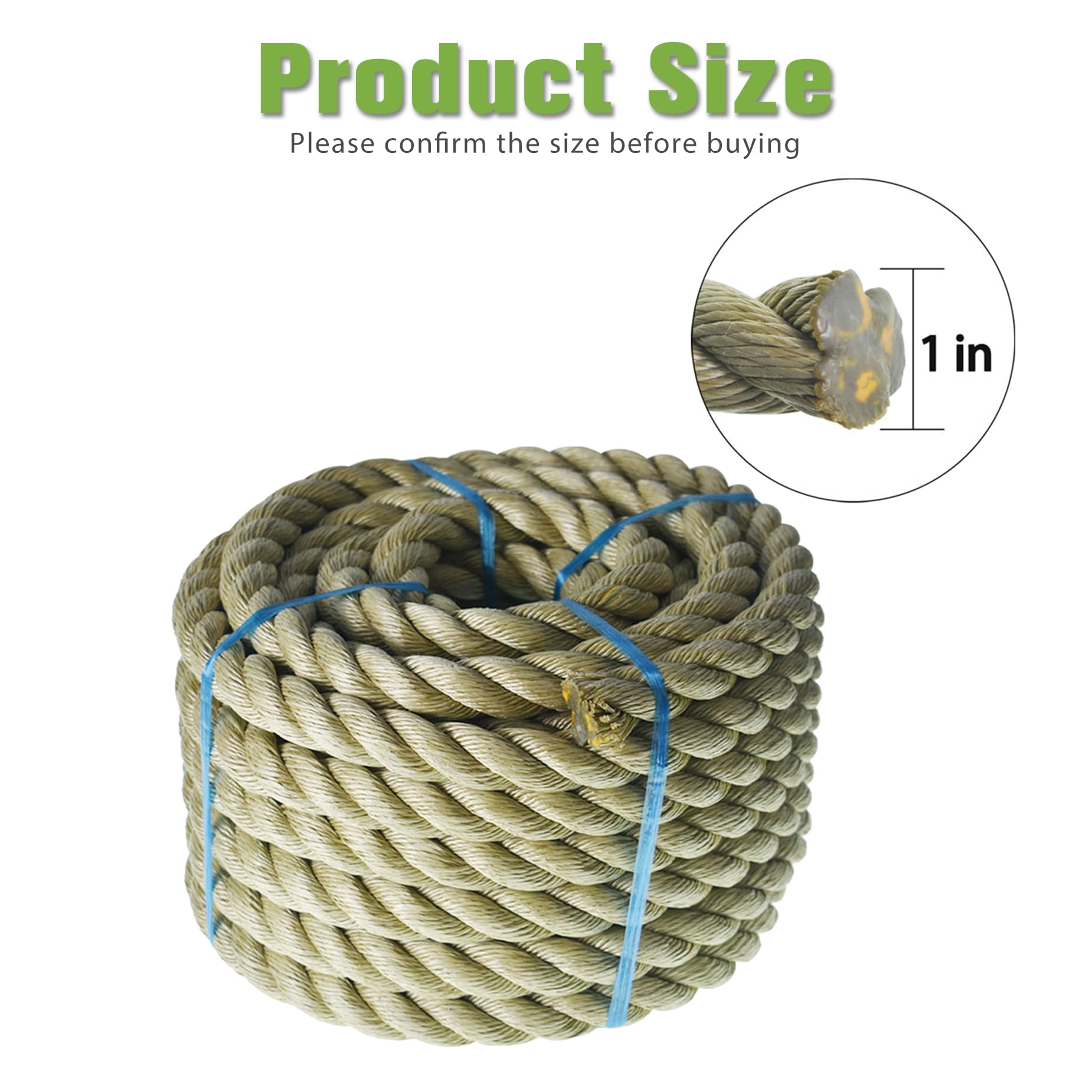 Snapklik.com : Twisted 3 Strand Polypropylene Synthetic Rope ...