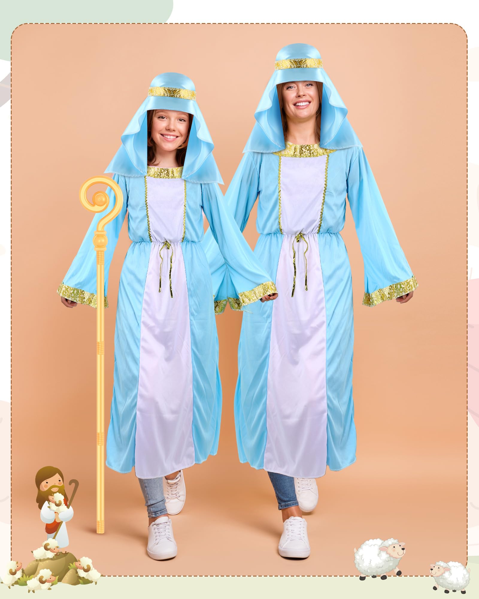 Vabean 3 Pcs Shepherd Costume for Adults Jesus Biblical Costume ...