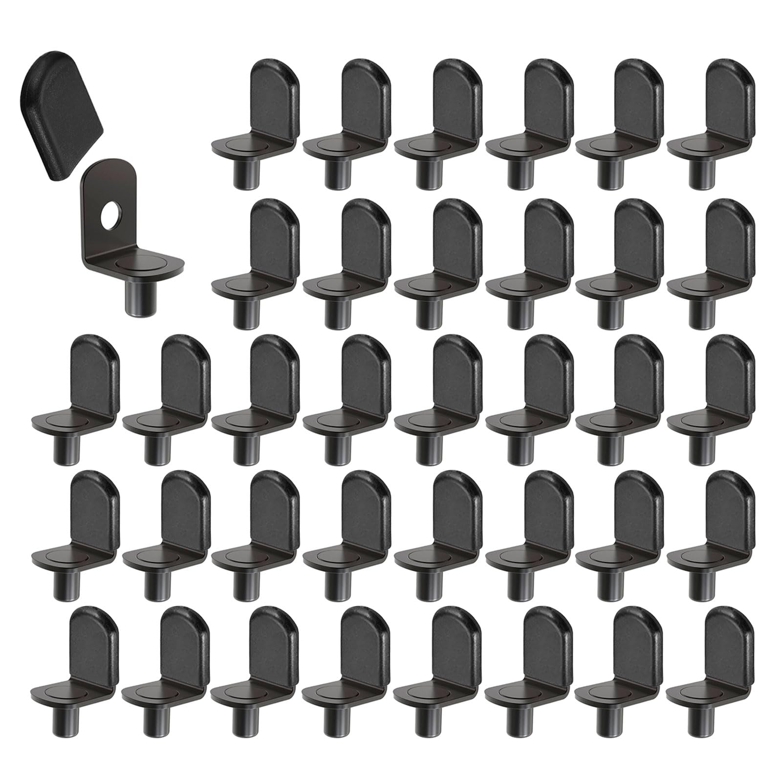 Amazon.com: 50 Pcs Shelf Support Pegs, Black L-Shaped Clips 0.24 Inch ...