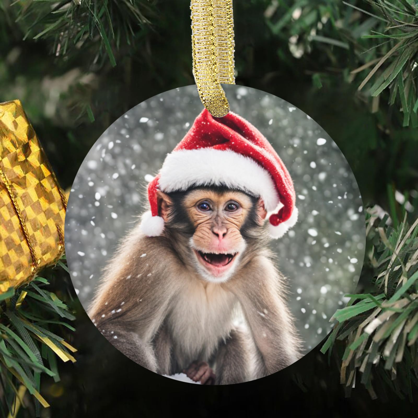 Sock Monkey Christmas Tree Ornament