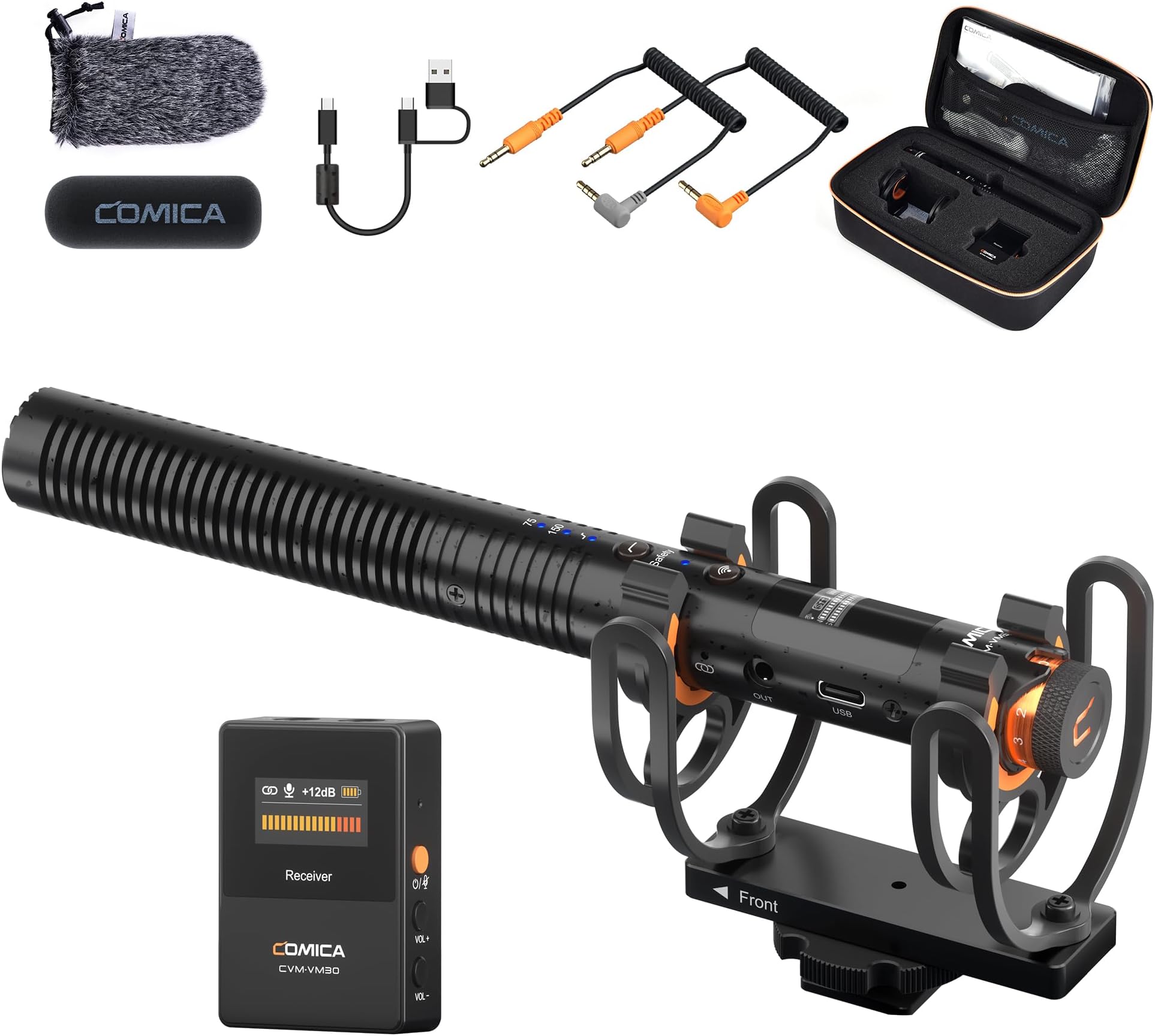 Amazon.com: Comica VM30 Wireless Shotgun Microphone for Camera - Super ...