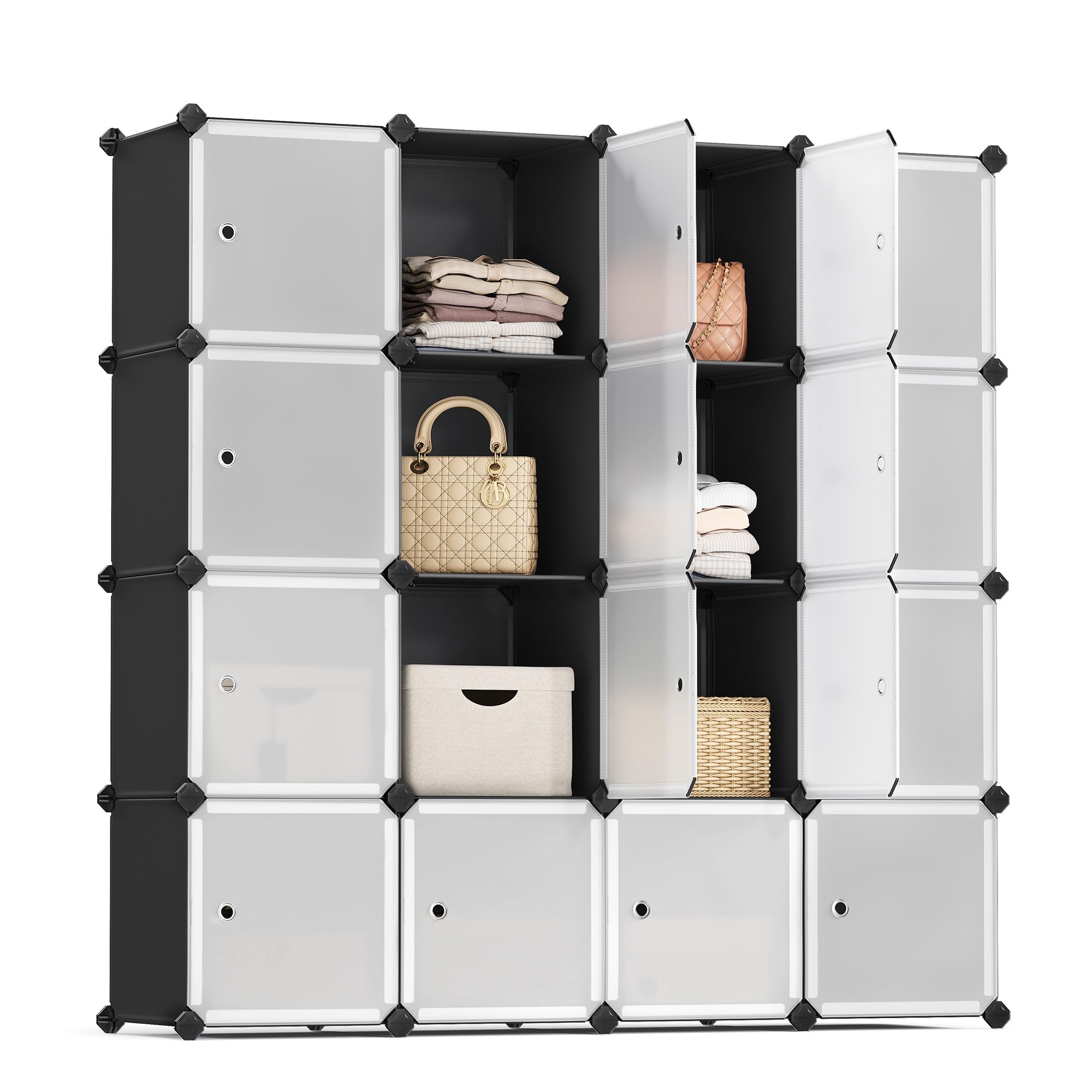 Songmics Cube Storage Organizer Set Of 16 Plastic Cubes Closet ...