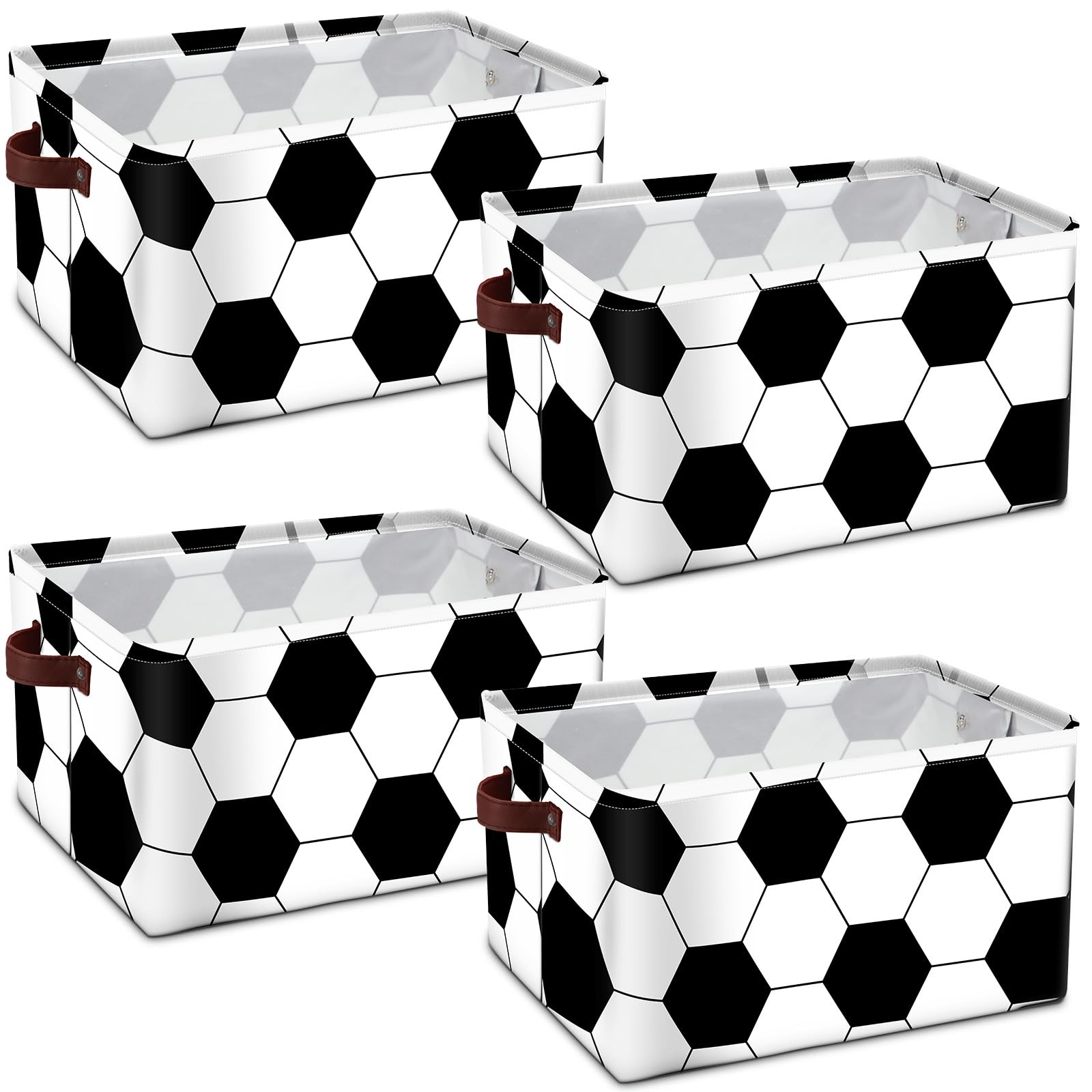 Amazon.com : Bokon 4 Pcs Sports Ball Storage Basket Bin Fabric Toys ...