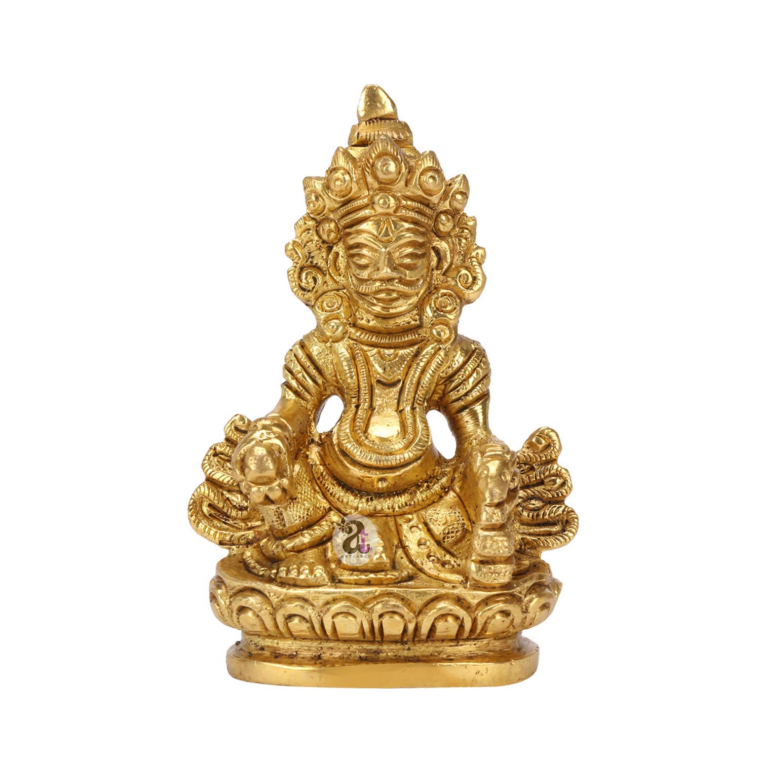Buy Kartique Brass Statue of Prosperity Kuber Maharaj Lord of Wealth in ...