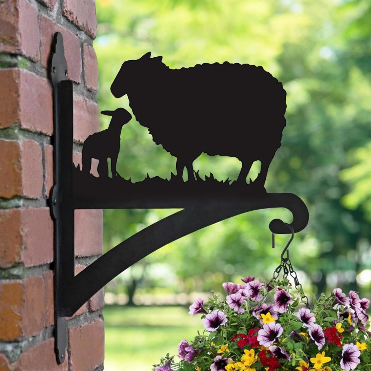 Amazon.com: BAYN Hanging Plant Bracket Iron Heavy Duty Ornamental Sheep ...