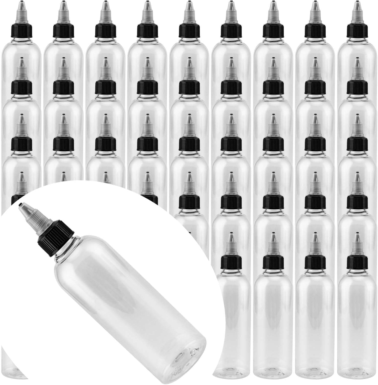 Amazon.com: JAPCHET 60 Pcs 4oz Empty Plastic Squeezing Bottles, 120ml ...