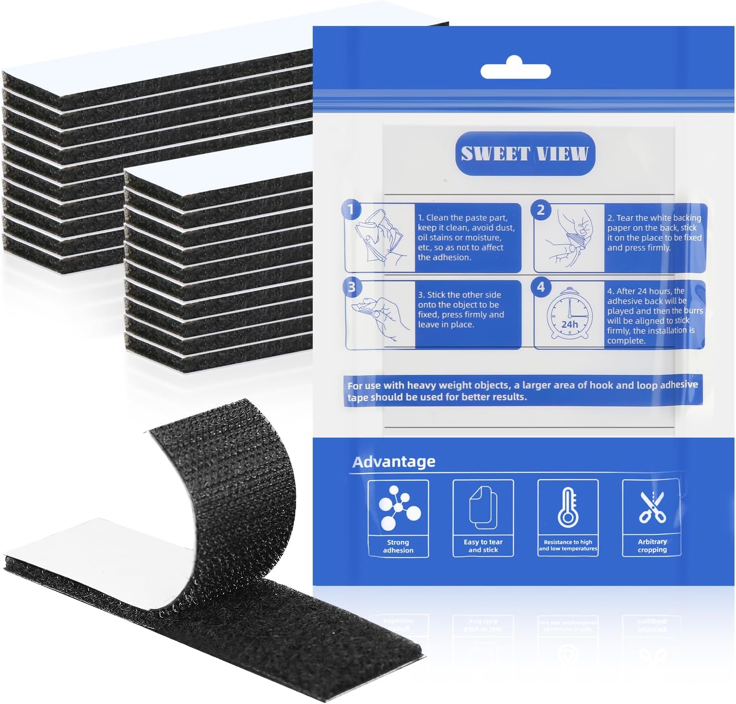 Amazon.com: 48 Sets Hook and Loop Tape, 1x4 Inch Hook and Loop Strips ...