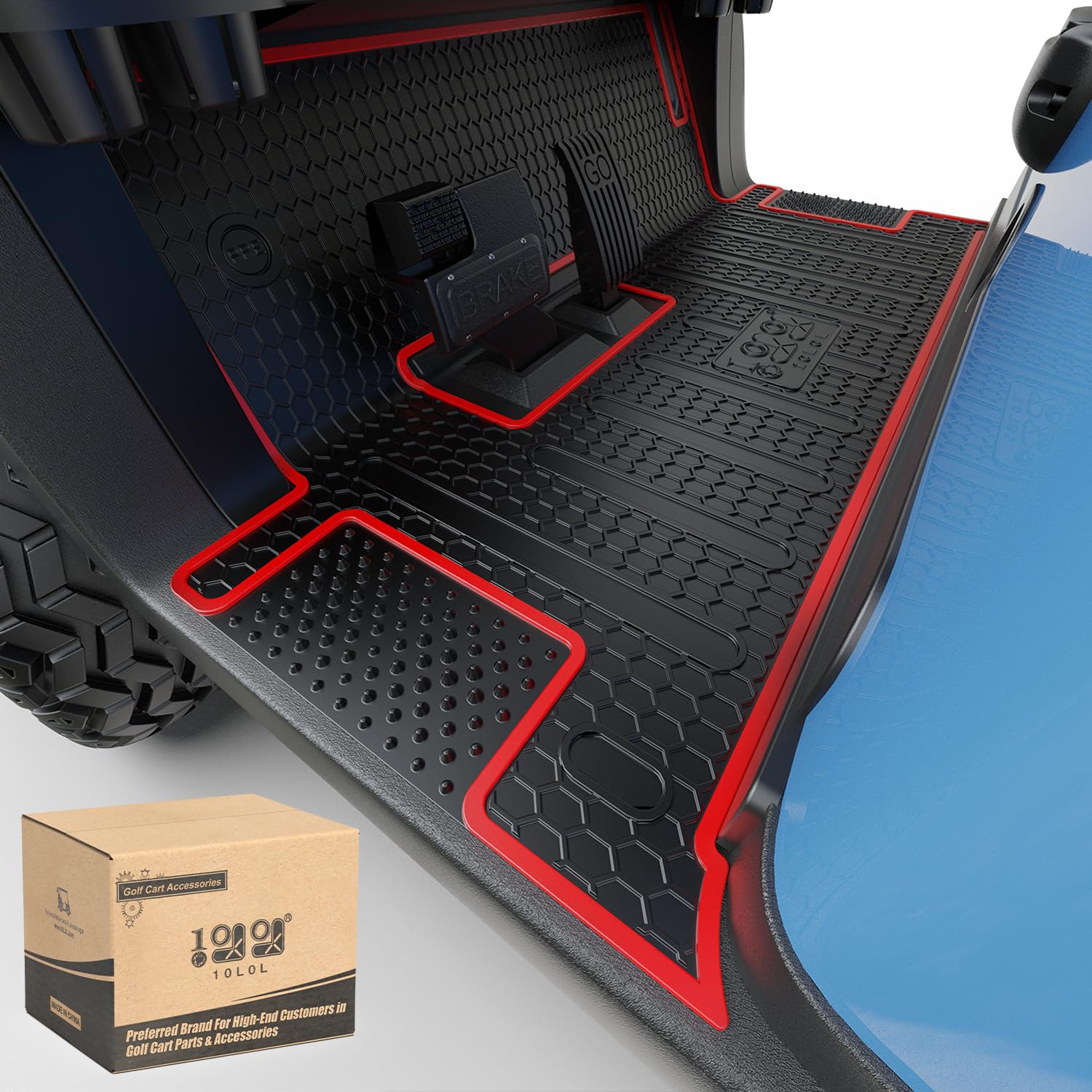 Amazon.com: 10L0L Golf Cart Mat-Premium Rubber Mat Heavy Duty Non-Slip ...