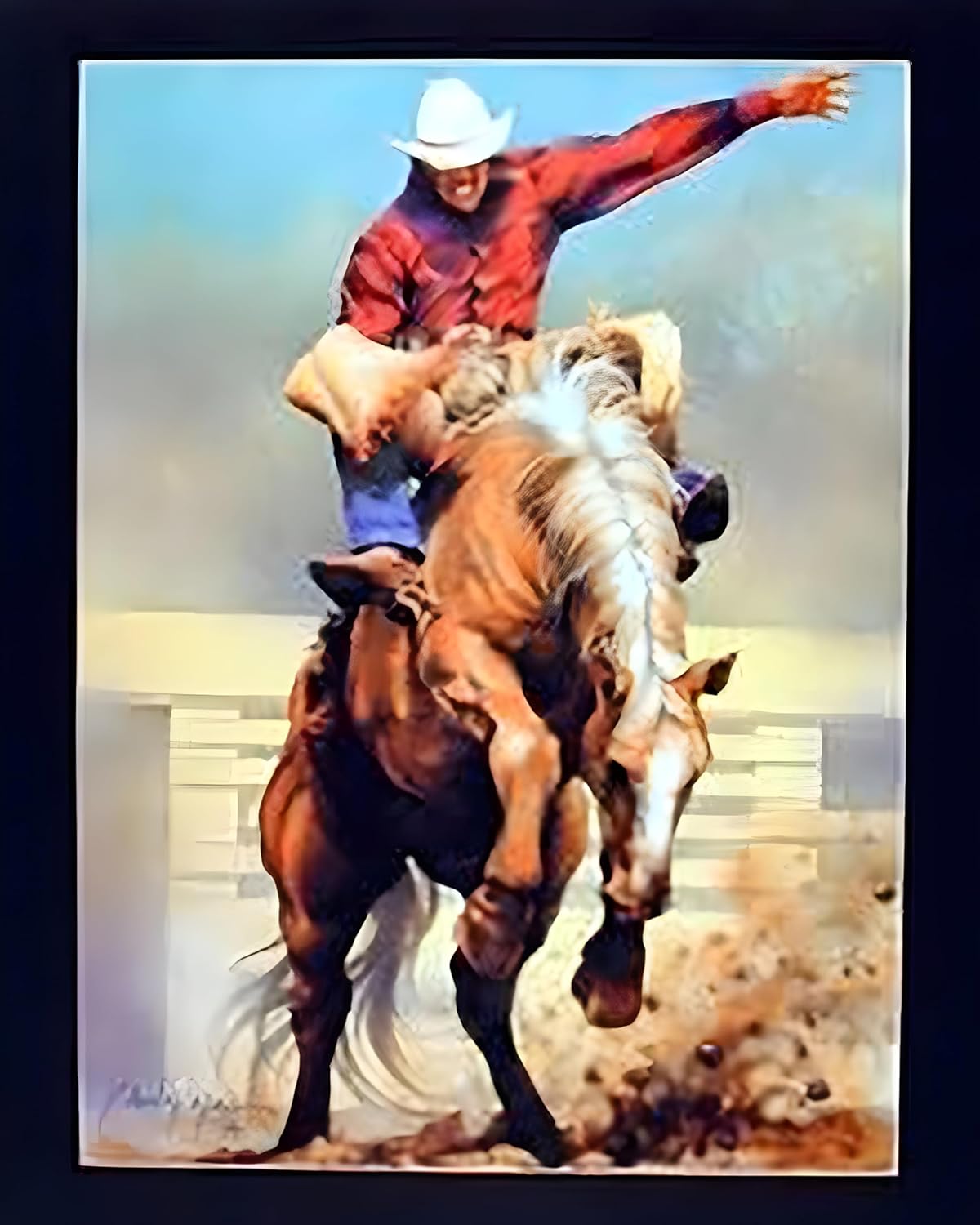 Amazon.com: Western Cowboy Wall Decor Rodeo Picture Horse Art Print ...