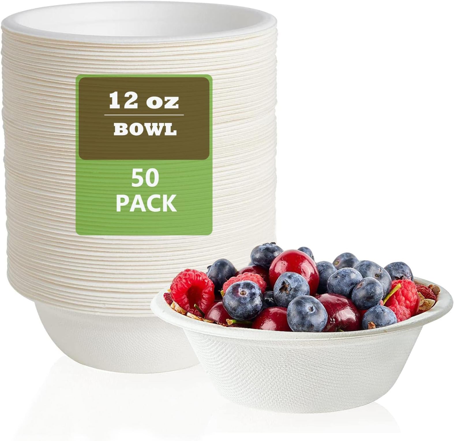 Amazon.com: EcoserveUS 50-Pack Disposable Paper Bowls, 6 ounce Round ...
