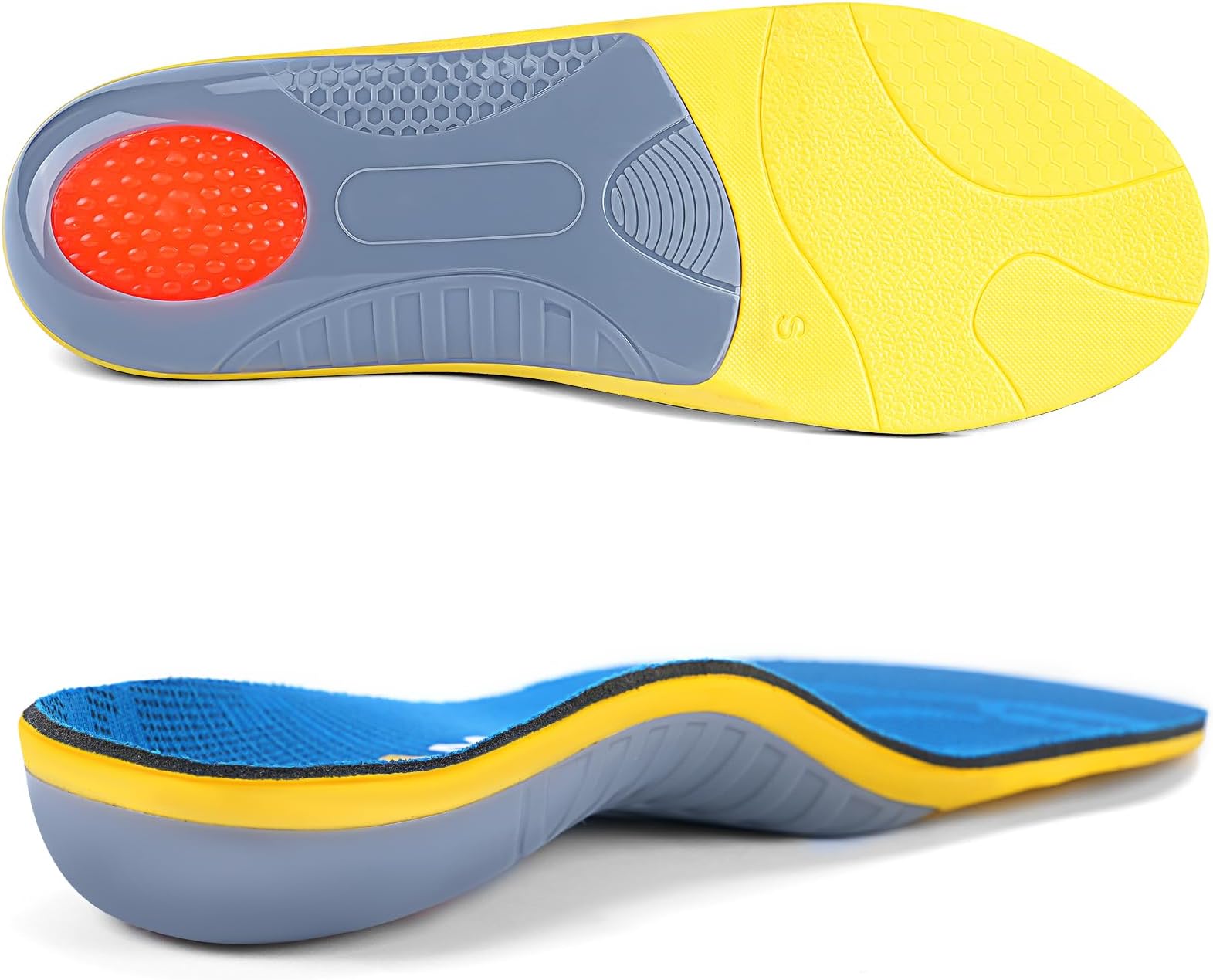 Amazon.com: Plantar Fasciitis Insoles Arch Support Inserts Orthotics ...
