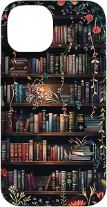 Amazon.com: iPhone 14 Library Flowers And Book Lover Reading Bookshelf ...