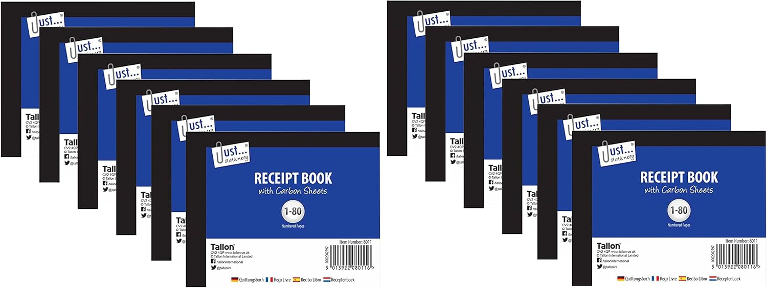 24 Packs of Receipt Book with Carbon Sheets 1 – 80 Pages Numbered Set ...