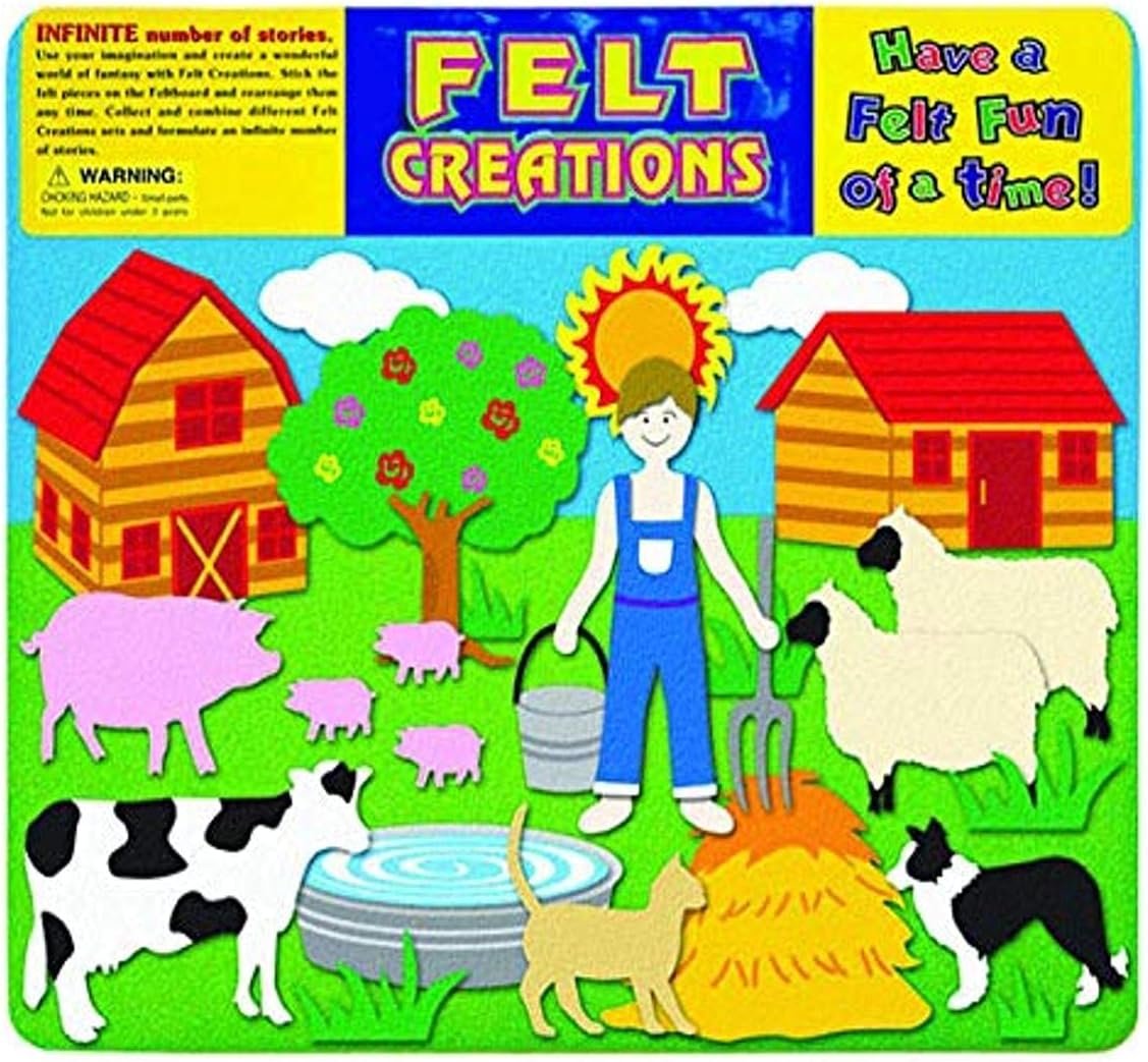 Children's Teaching Felt Board, Farm Animals Felt-Board Story Set ...