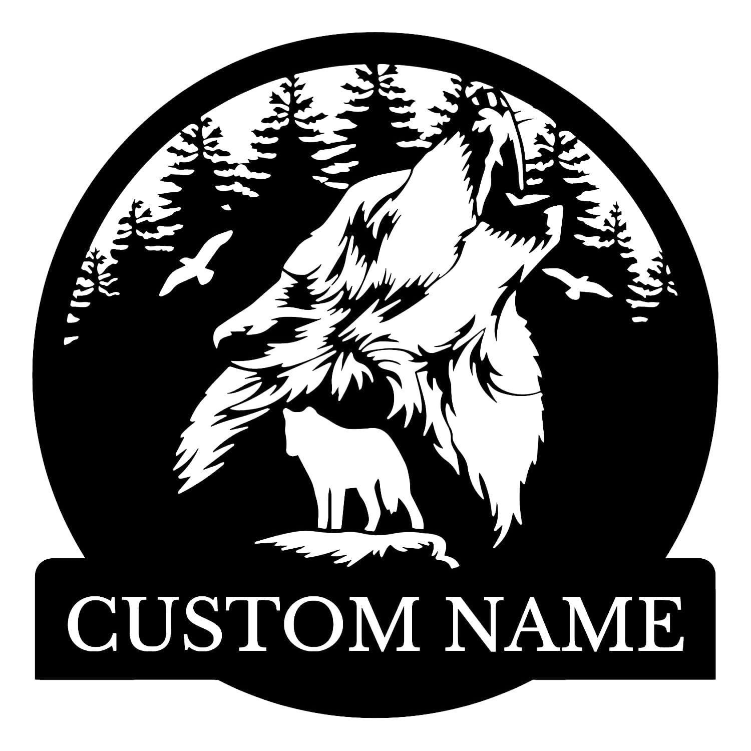 Amazon.com : Custom Wolf Wall Decor, Wolf Silhouette Wall Art, Metal ...