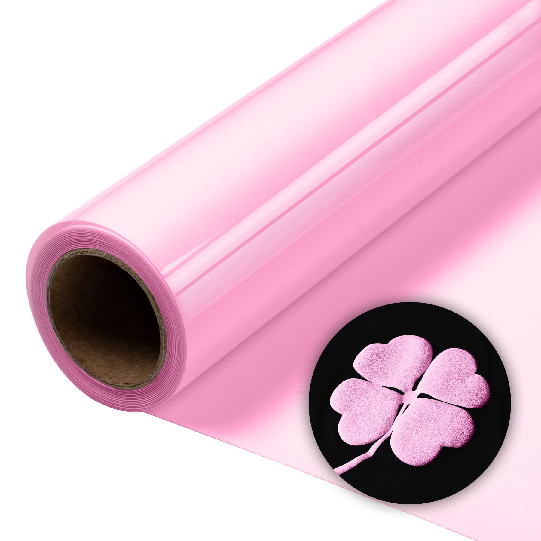 Amazon.com: Aoder Pink Puff Vinyl Heat Transfer, 12" x6ft Pink HTV 3D ...