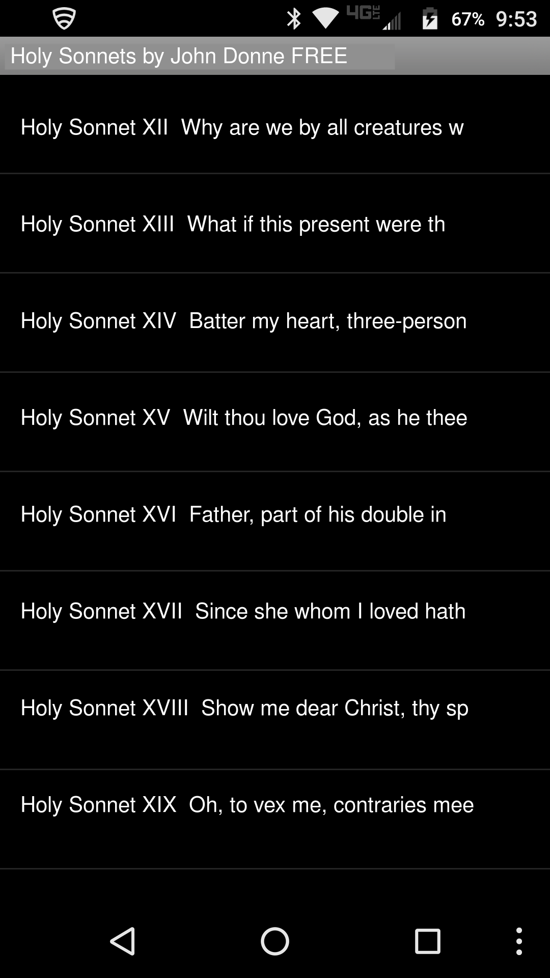 Holy Sonnets by John Donne FREE - App on Amazon Appstore