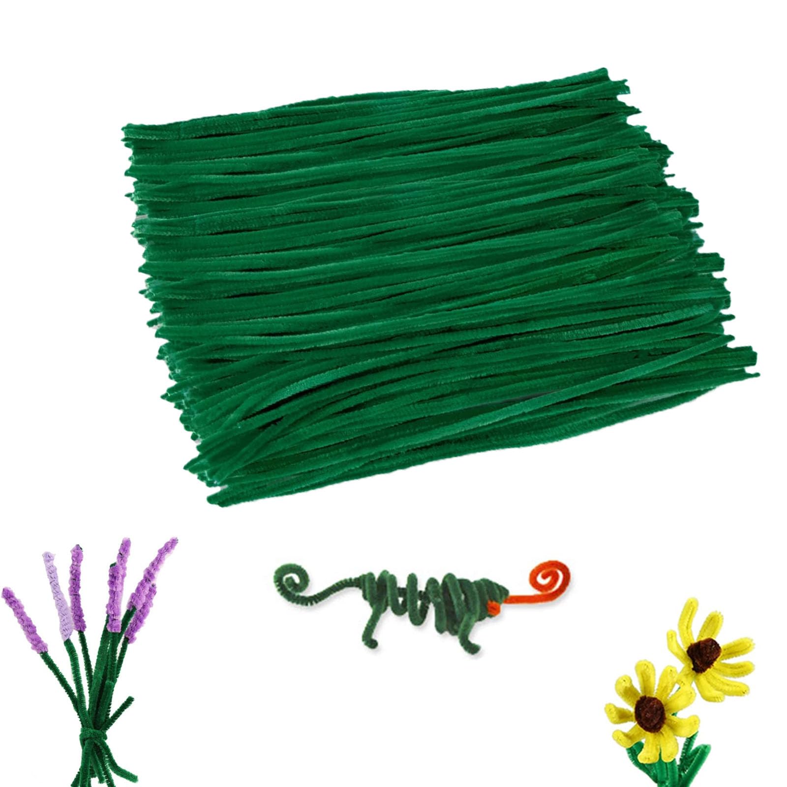 200Pcs Pipe Cleaners, Pipe Cleaners for Craft, Green Pipe Cleaners ...