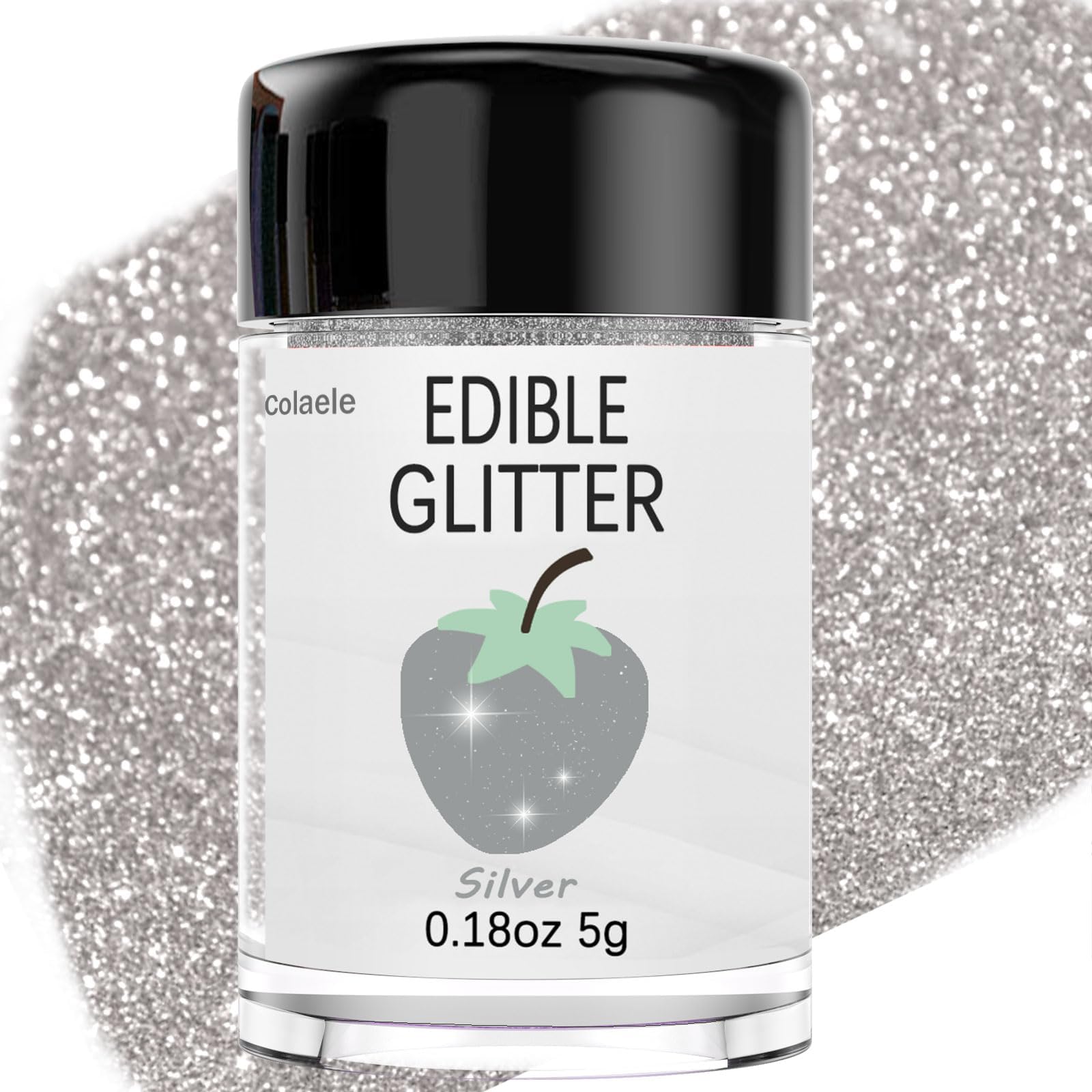 Amazon.com: Silver Edible Glitter Glimmer Powder for Cakes Drinks ...