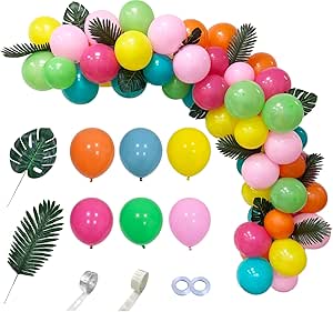 Amazon.com: Tropical Balloons Arch Garland Kit Palm Leaves Luau Party Decorations Hawaiian Aloha ...