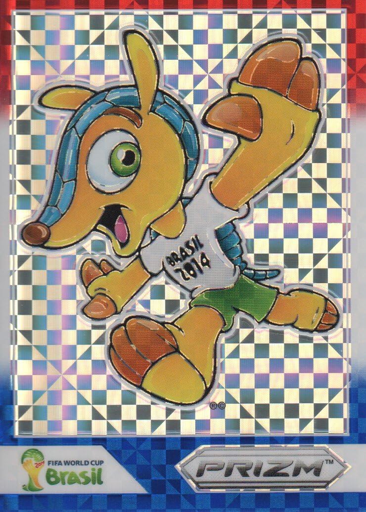 2014 Panini Prizm FIFA World Cup Soccer Fuleco Mascot Red White Blue ...