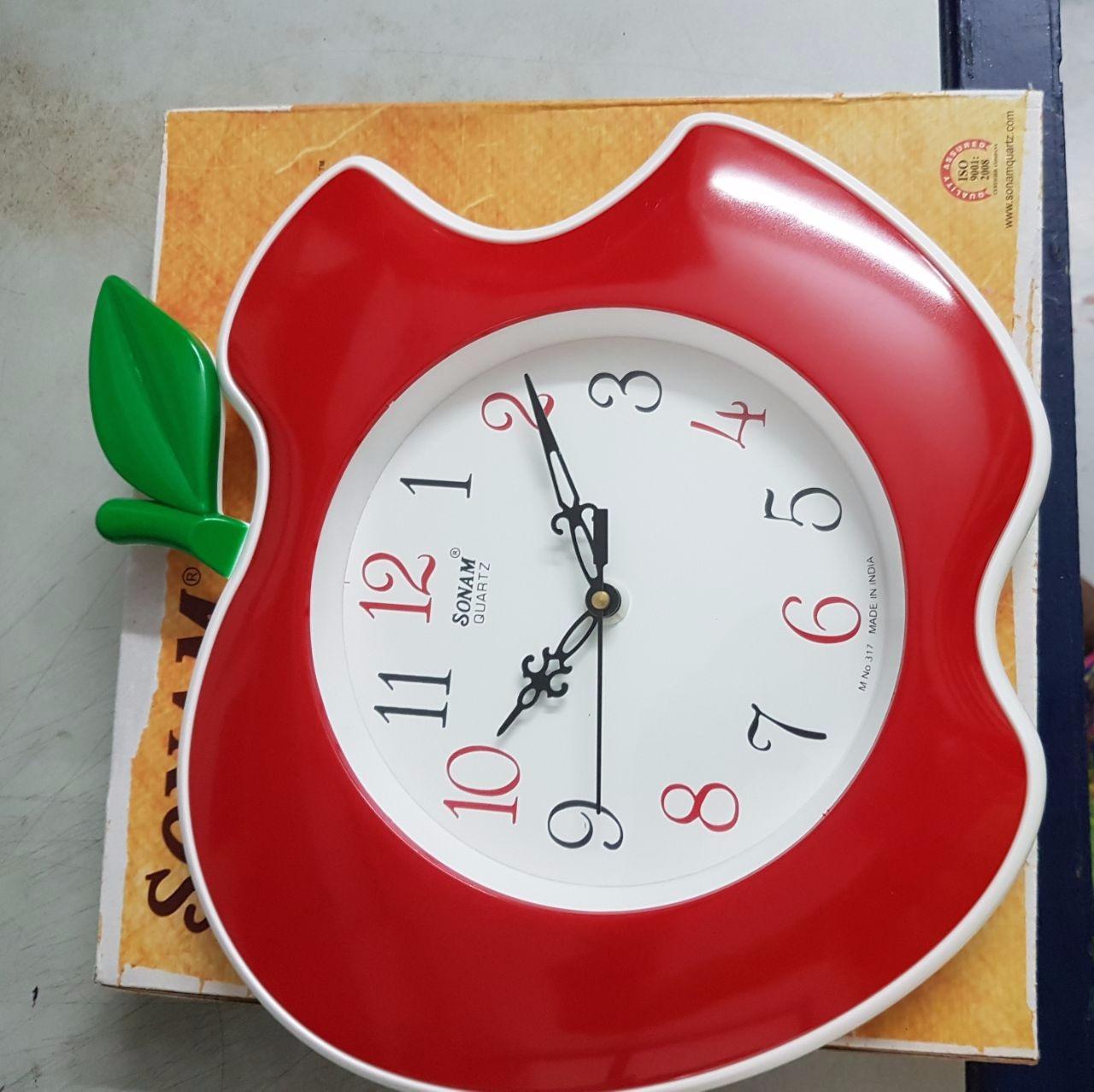 Buy Shopigator Apple Shape Wall Clock, Clock / Watch For Home ( Red ...