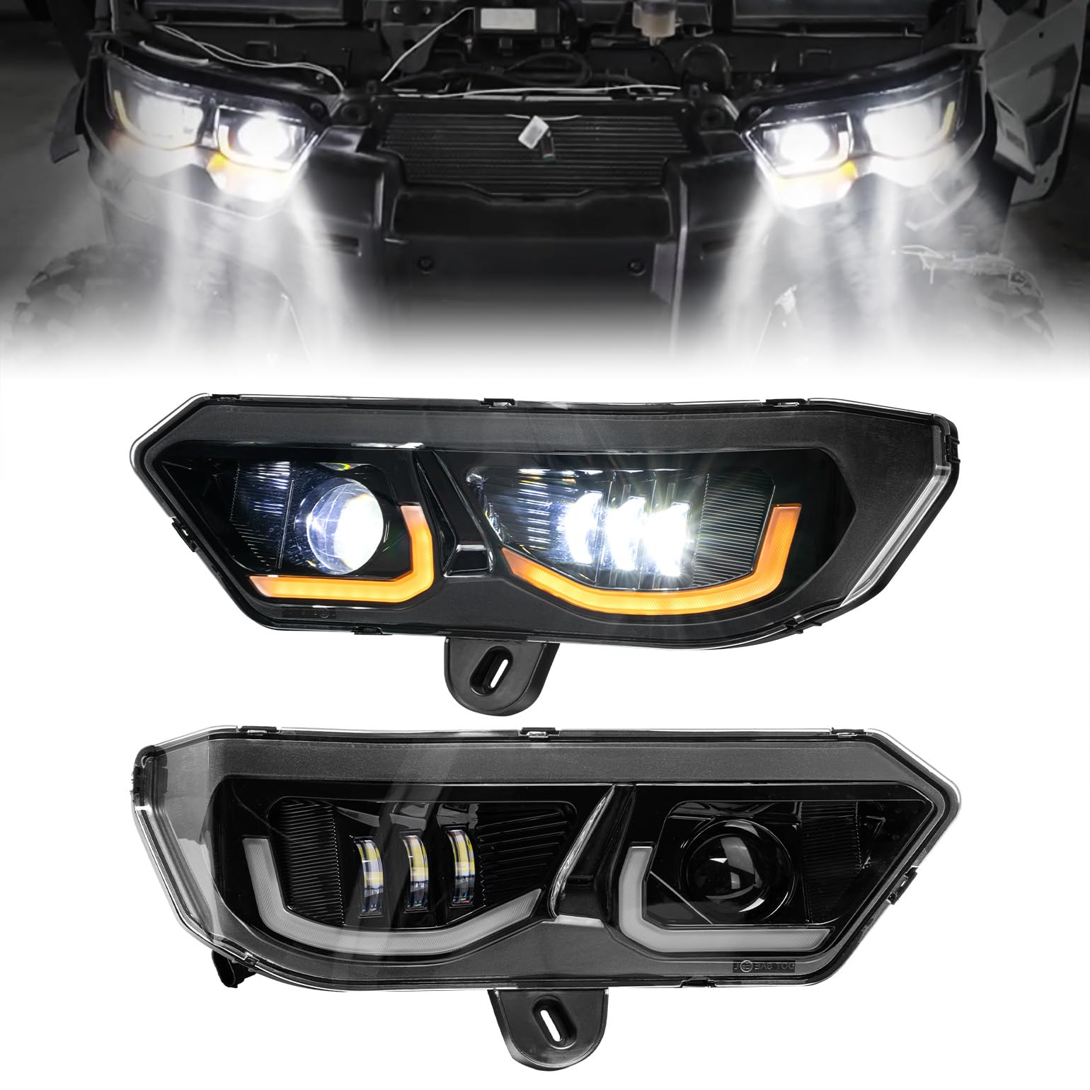 Amazon.com: KEMIMOTO LED Headlights Compatible with Can Am Defender ...
