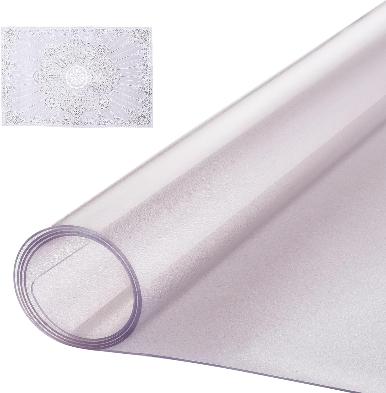 VEVOR Plastic Table Cover, 24 x 48 Inch 1.5 mm Thick Frosted Table ...