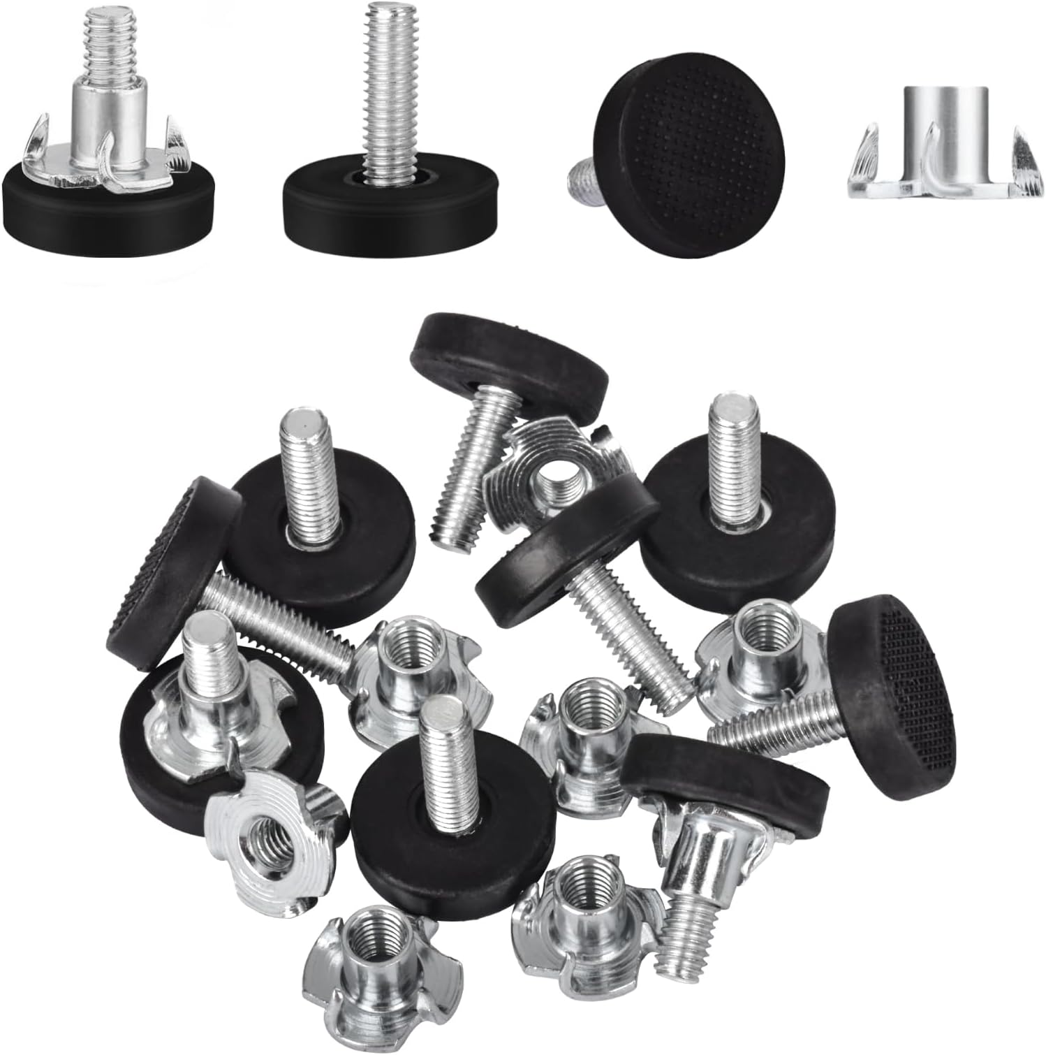 Amazon.com: Thinp 20 Pcs 1/4-20 UNC Thread Adjustable Furniture ...