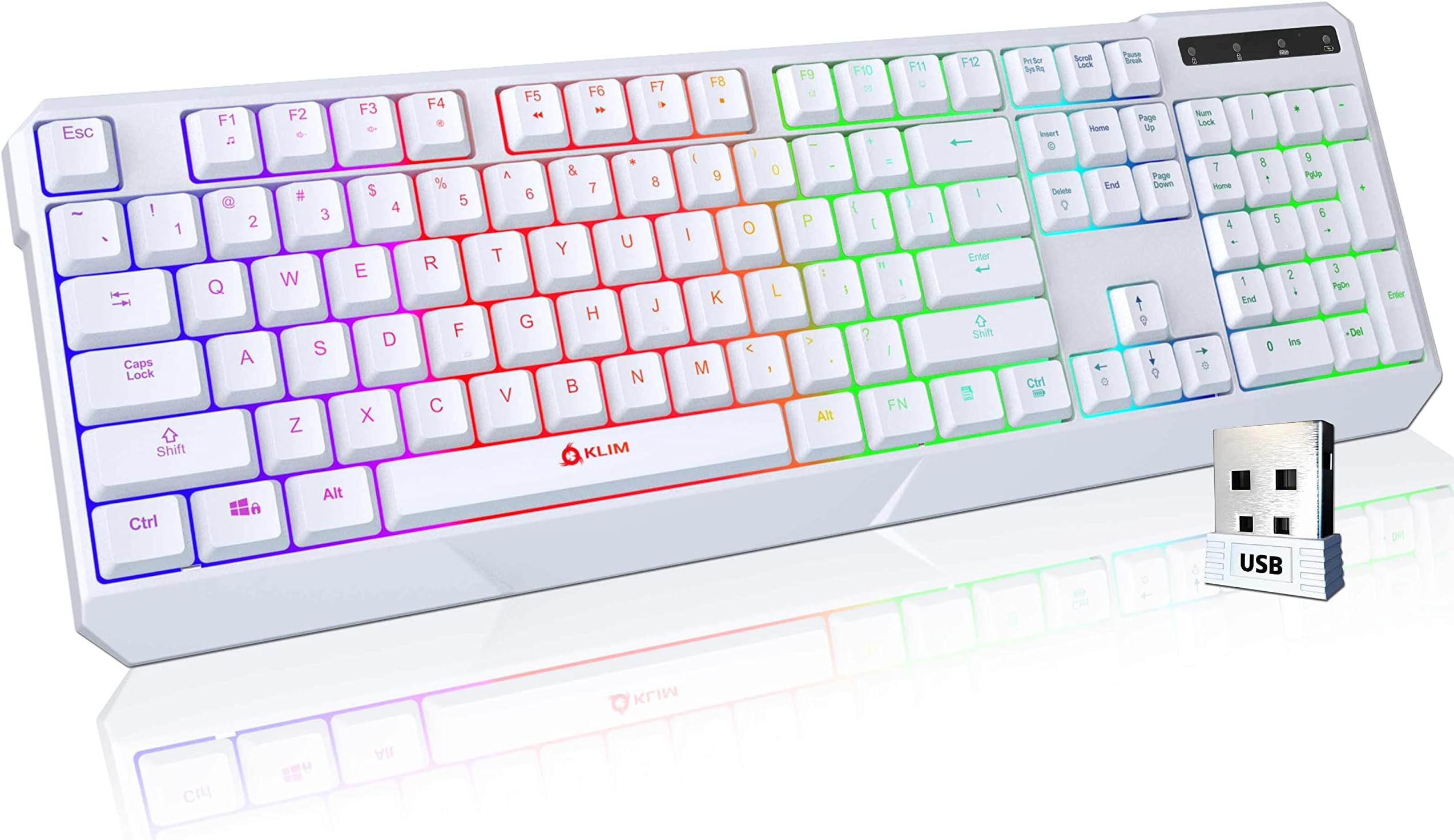 Amazon.com: Klim Chroma Wireless Gaming Keyboard RGB - Long-Lasting ...