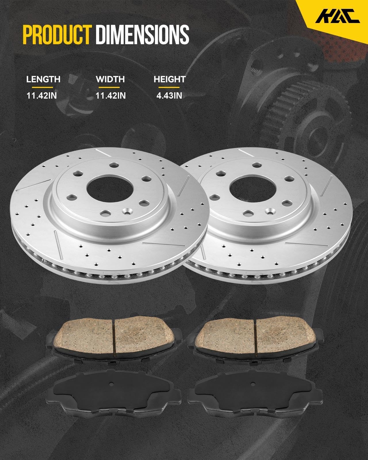 Front Brake Kit,OE Brake Rotors and Ceramic Brake Pads Fits for 2006 ...