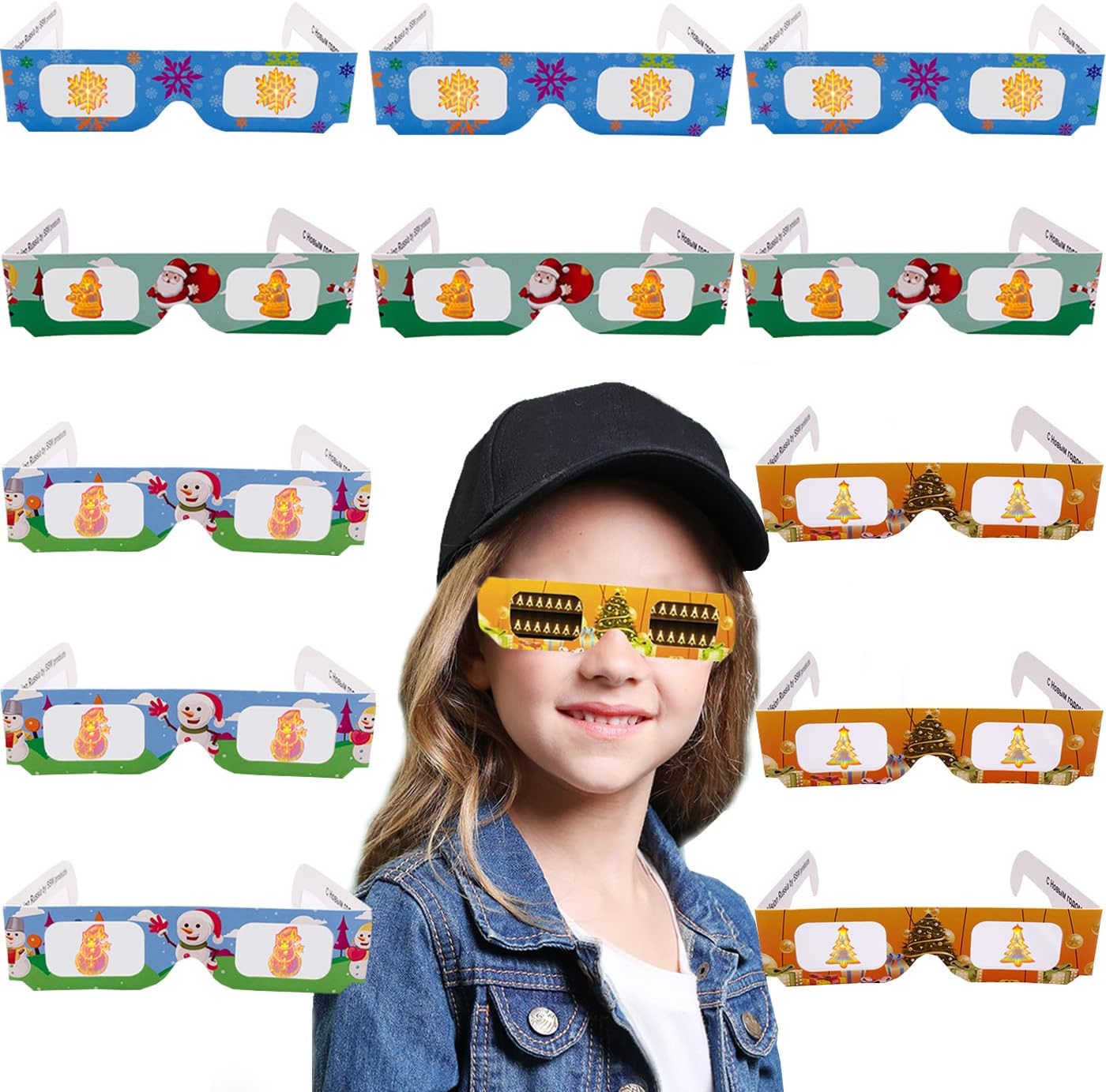 Amazon.com: GSM Brands Christmas 3D Glasses - Holiday Specs Transform ...